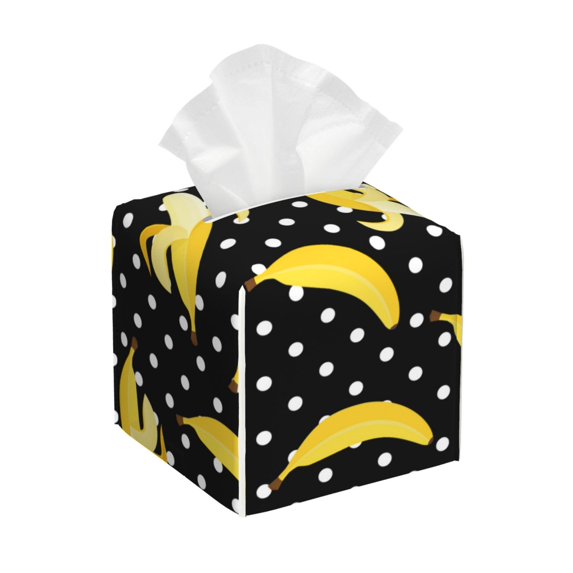 Naloa Banana Tissue Box Cover Leather Tissue Holder Square Facial ...