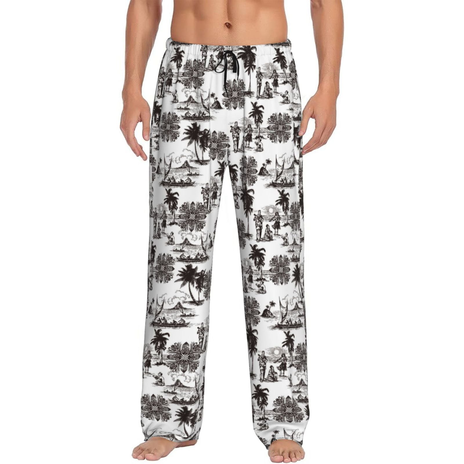 Naloa Beach Pajama Pants Men, PJ Bottoms, Sleep & Lounge Pants-Large ...