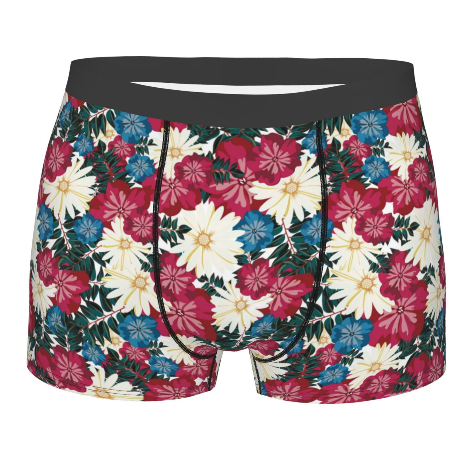 Naloa Beautiful Flower Print Mens Underwear - Boxers for Men, Classic ...