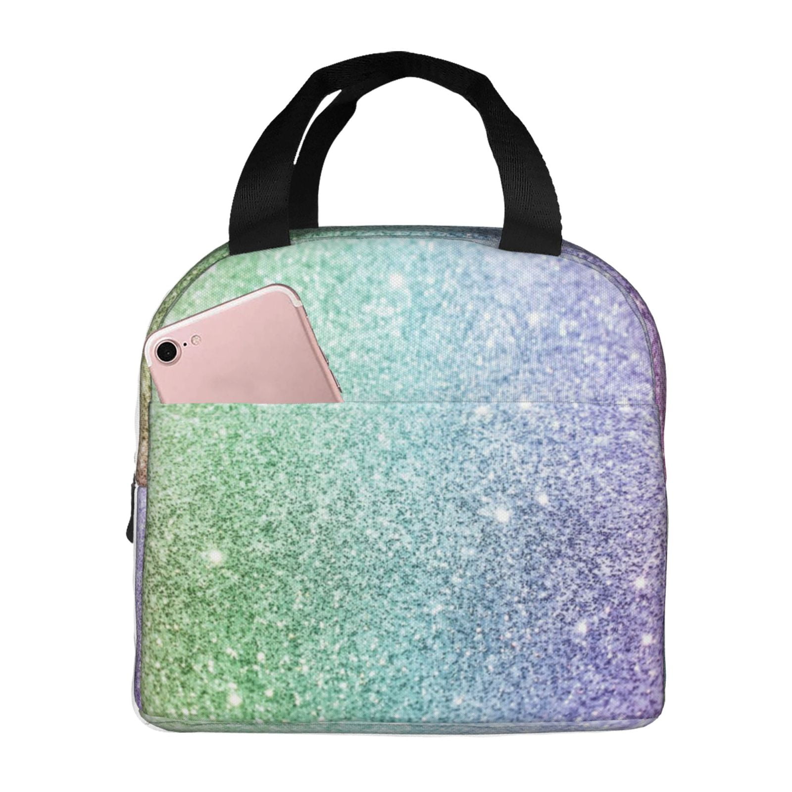 Naloa Beautiful Glitter Print Lunch Box for Women Men,Insulated Lunch ...