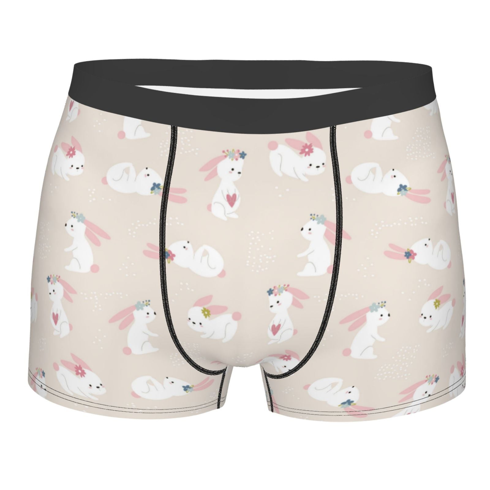 Naloa Beautiful Rabbit Print Mens Underwear - Boxers for Men, Classic ...