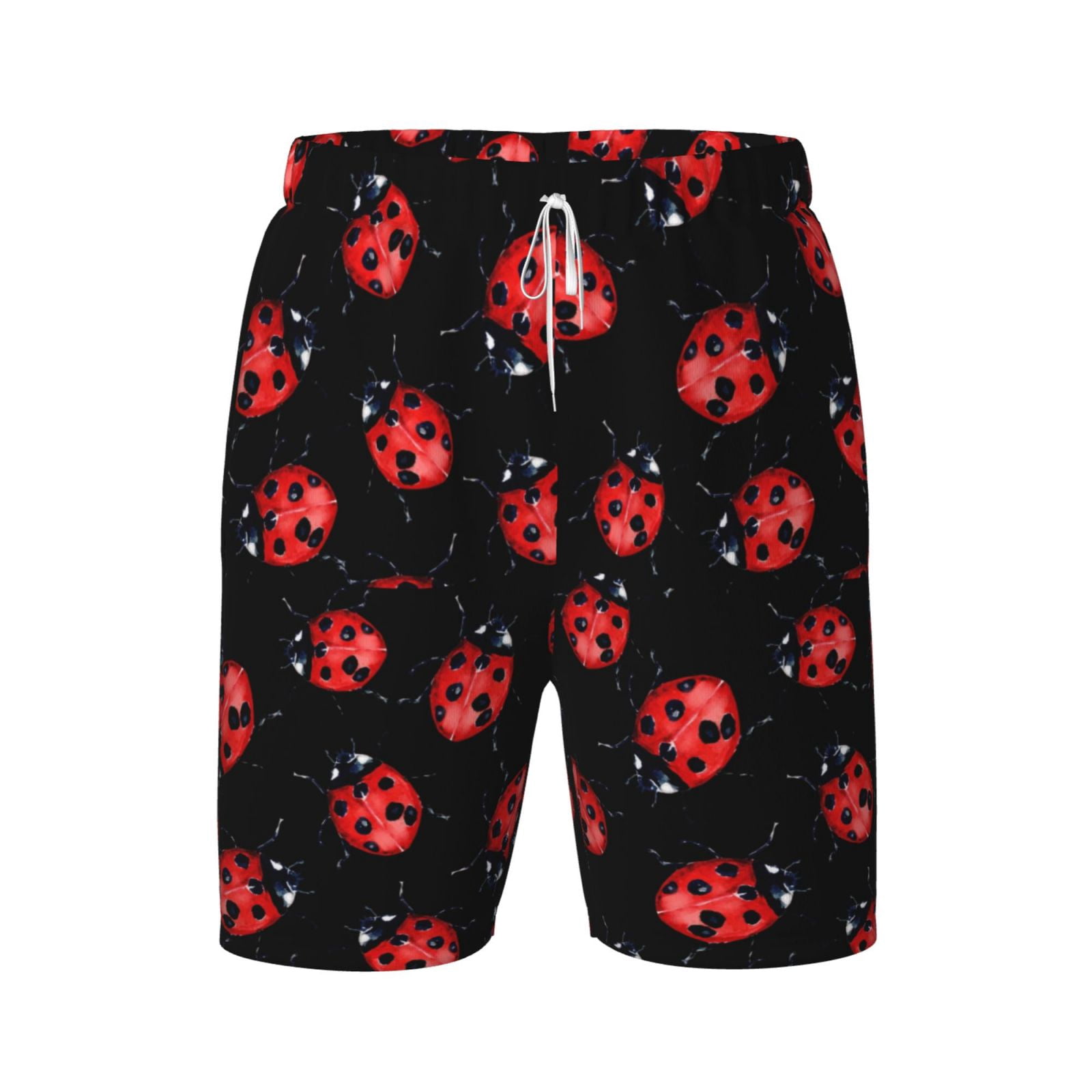 Naloa Beautiful Red Ladybug Teen Beach Trunks, Quick Dry Board Shorts ...