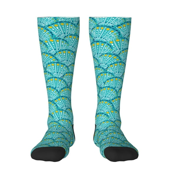 Naloa Beautiful Seashells Thigh High Socks Extra Long Stretchy Sock ...