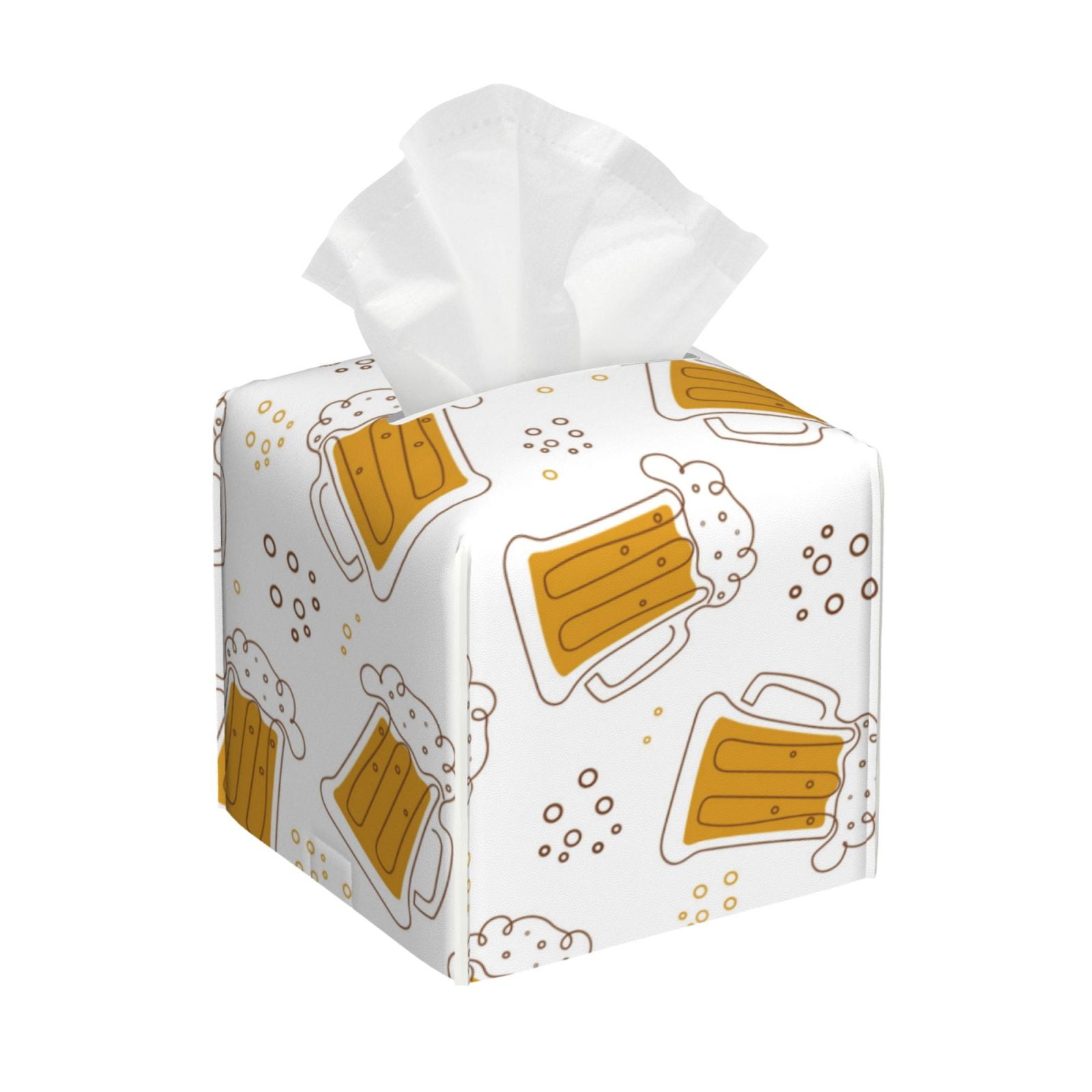 Naloa Beer Tissue Box CoverLeather Tissue Holder Square Facial Tissue ...