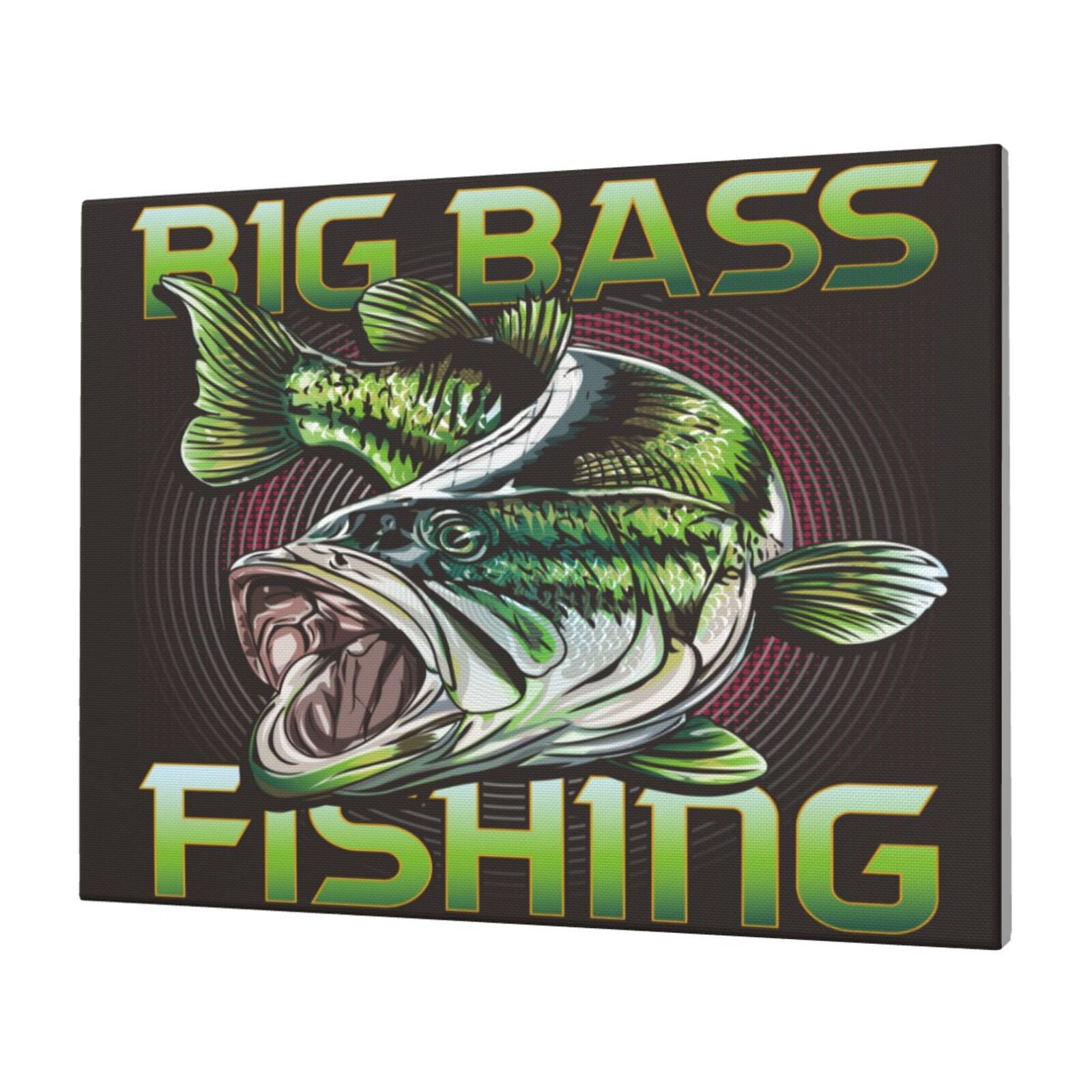 Naloa Big Bass Fish Print Canvas Picture,Wall Pictures, Modern ...