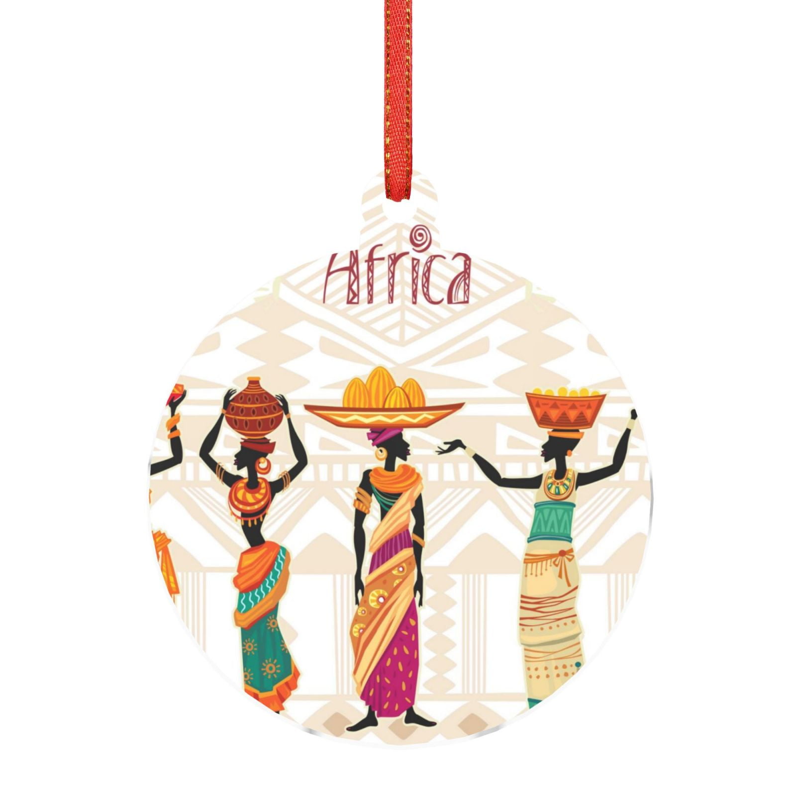 Naloa Black African Woman Acrylic Santa Tree Decorations Christmas ...