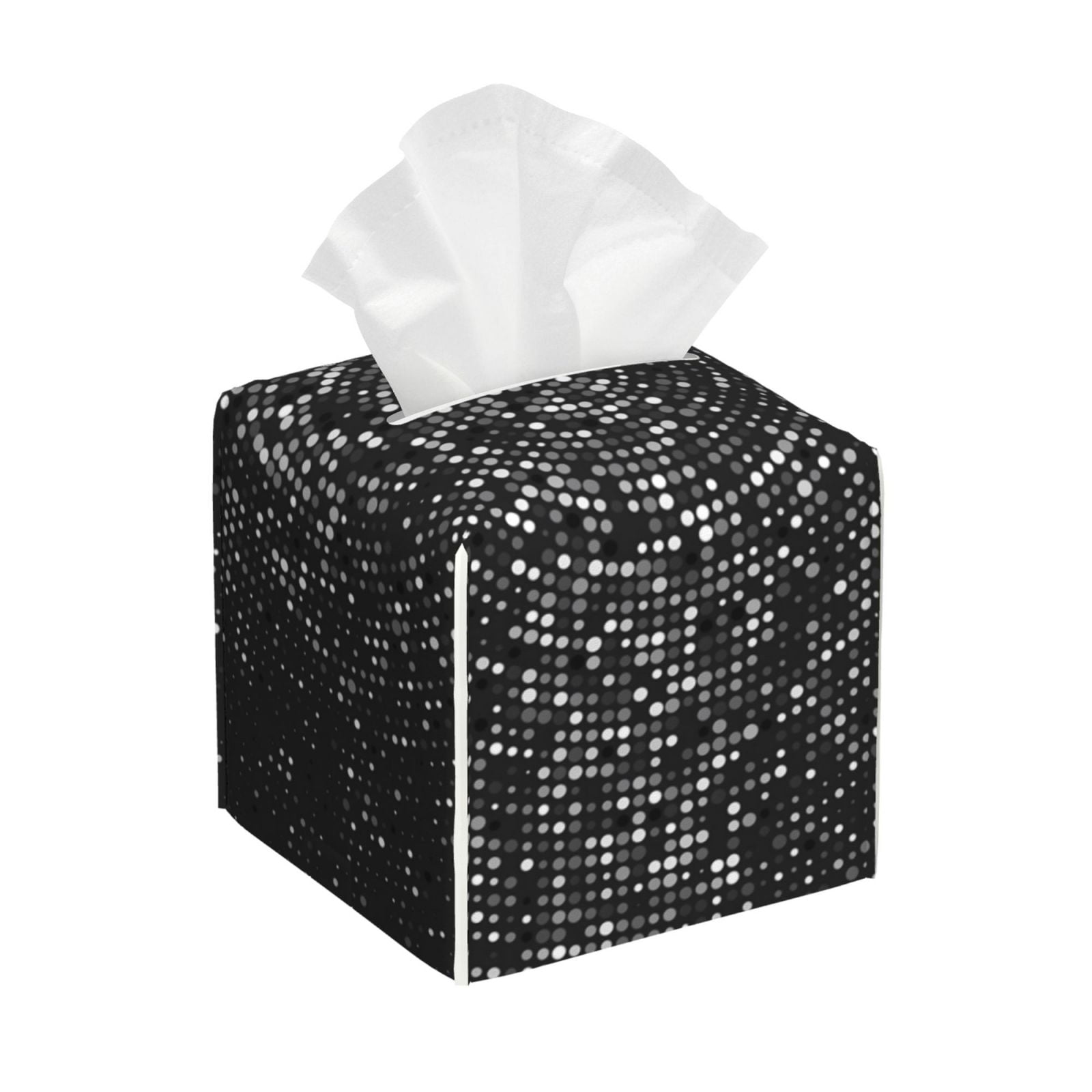Naloa Black And White Dotted Tissue Box Cover Leather Tissue Holder ...
