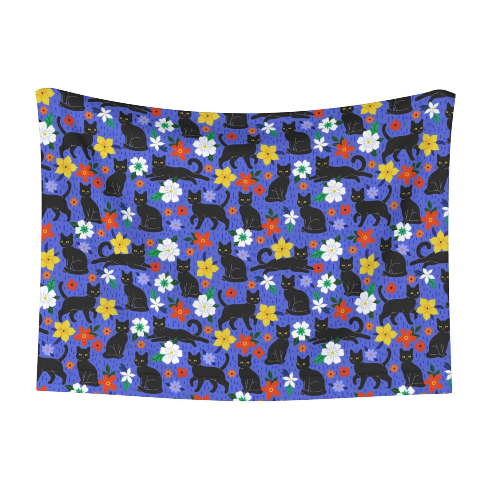 Naloa Black Cats And Flowers Dog Blanket, 3 Sizes Cat Blanket for ...