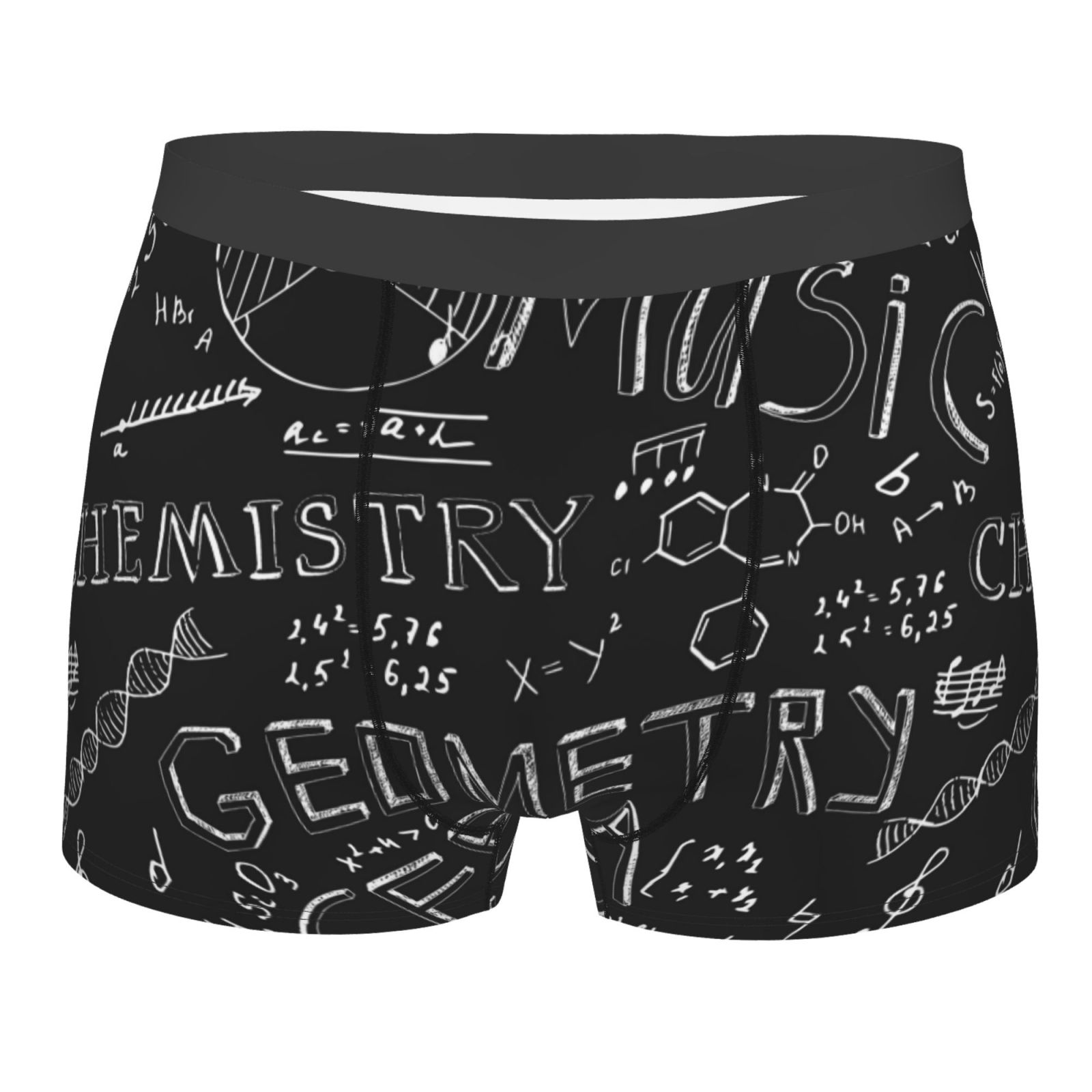 Naloa Black Scientific Print Mens Underwear - Boxers for Men, Classic ...