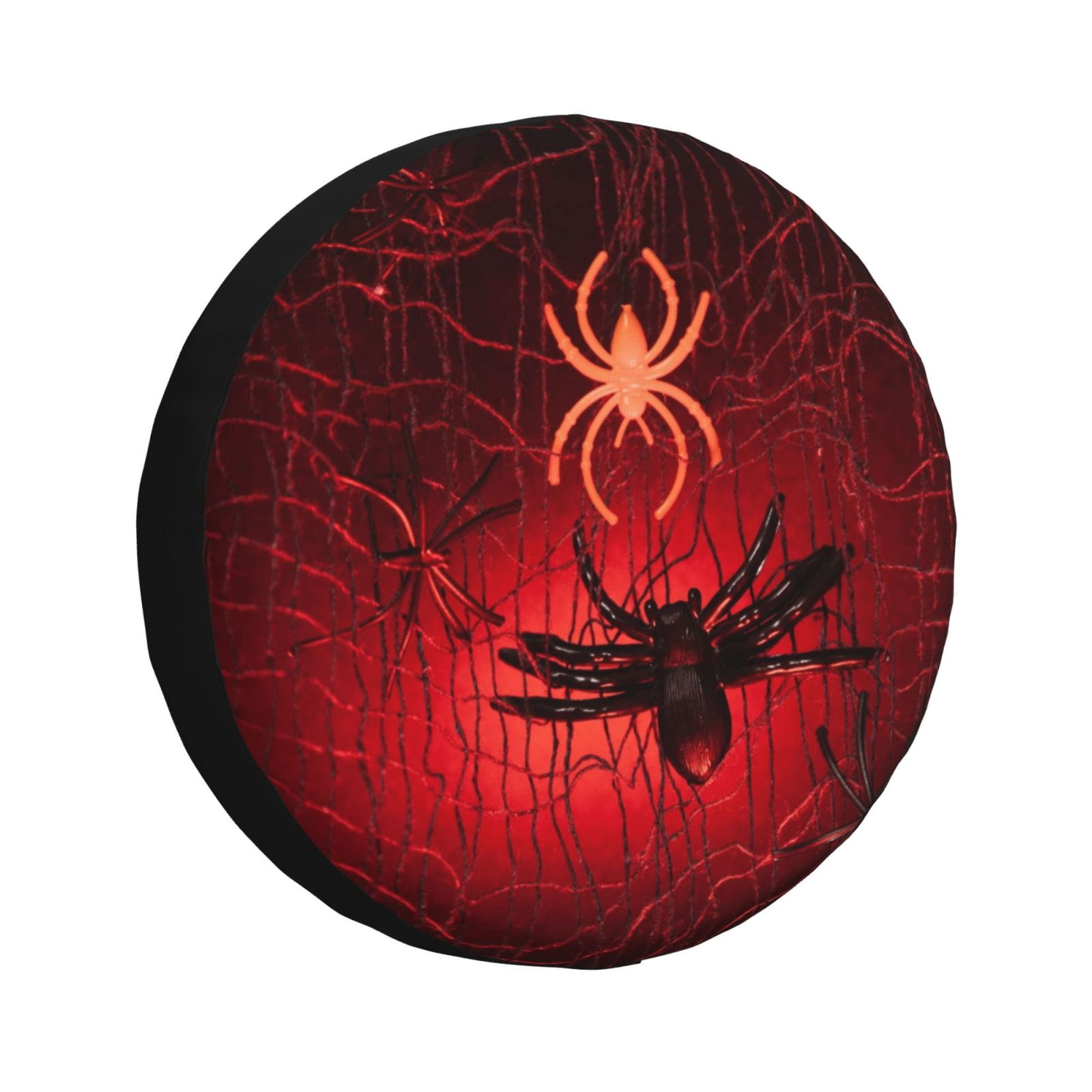 Naloa Black Spider Web With Spiders PVC Leather Spare Tire Wheel Cover ...