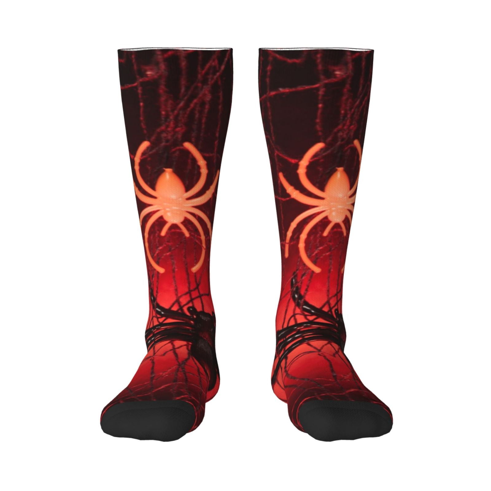 Naloa Black Spider Web With Spiders Thigh High Socks Extra Long ...