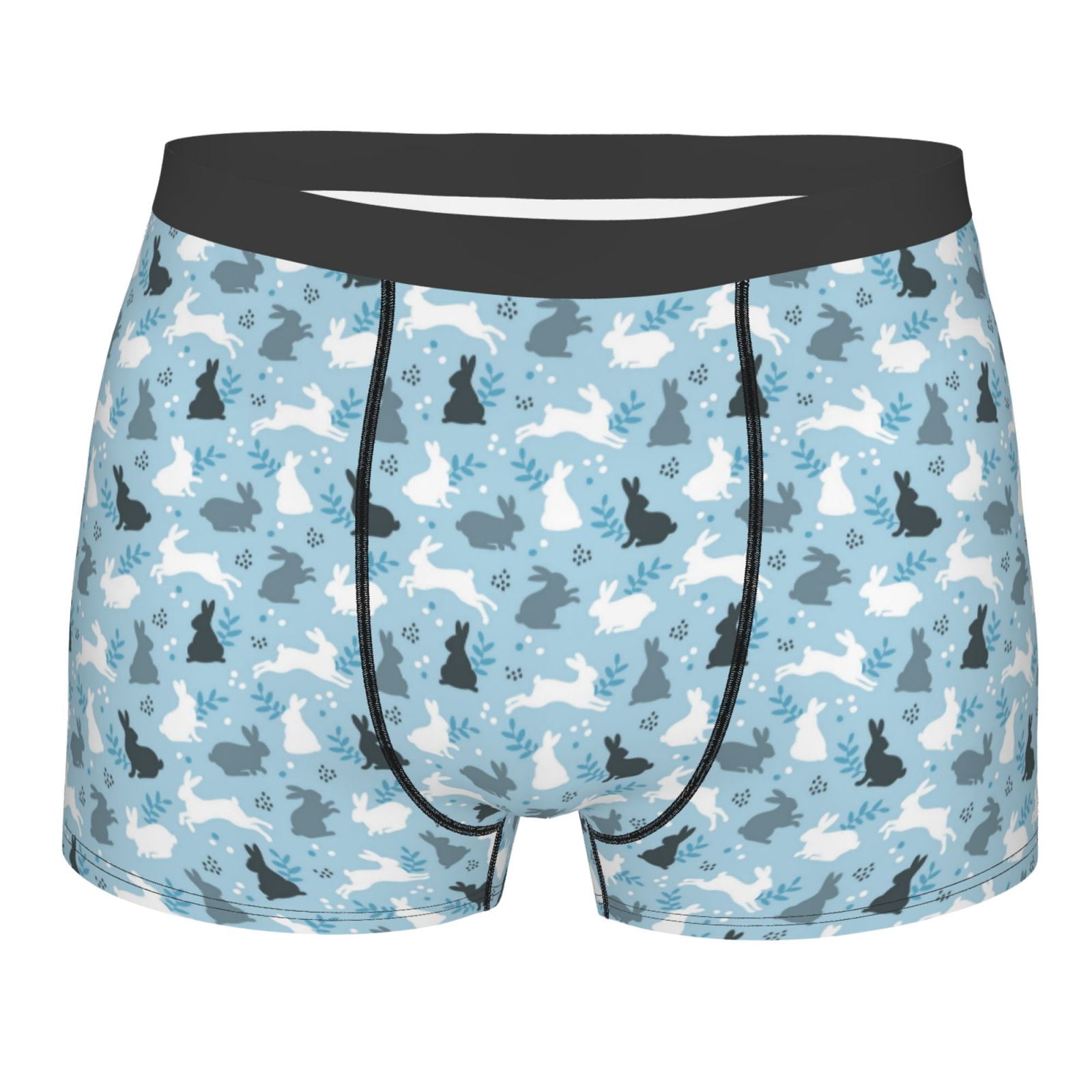 Naloa Black White Gray Rabbit Print Mens Underwear - Boxers for Men ...