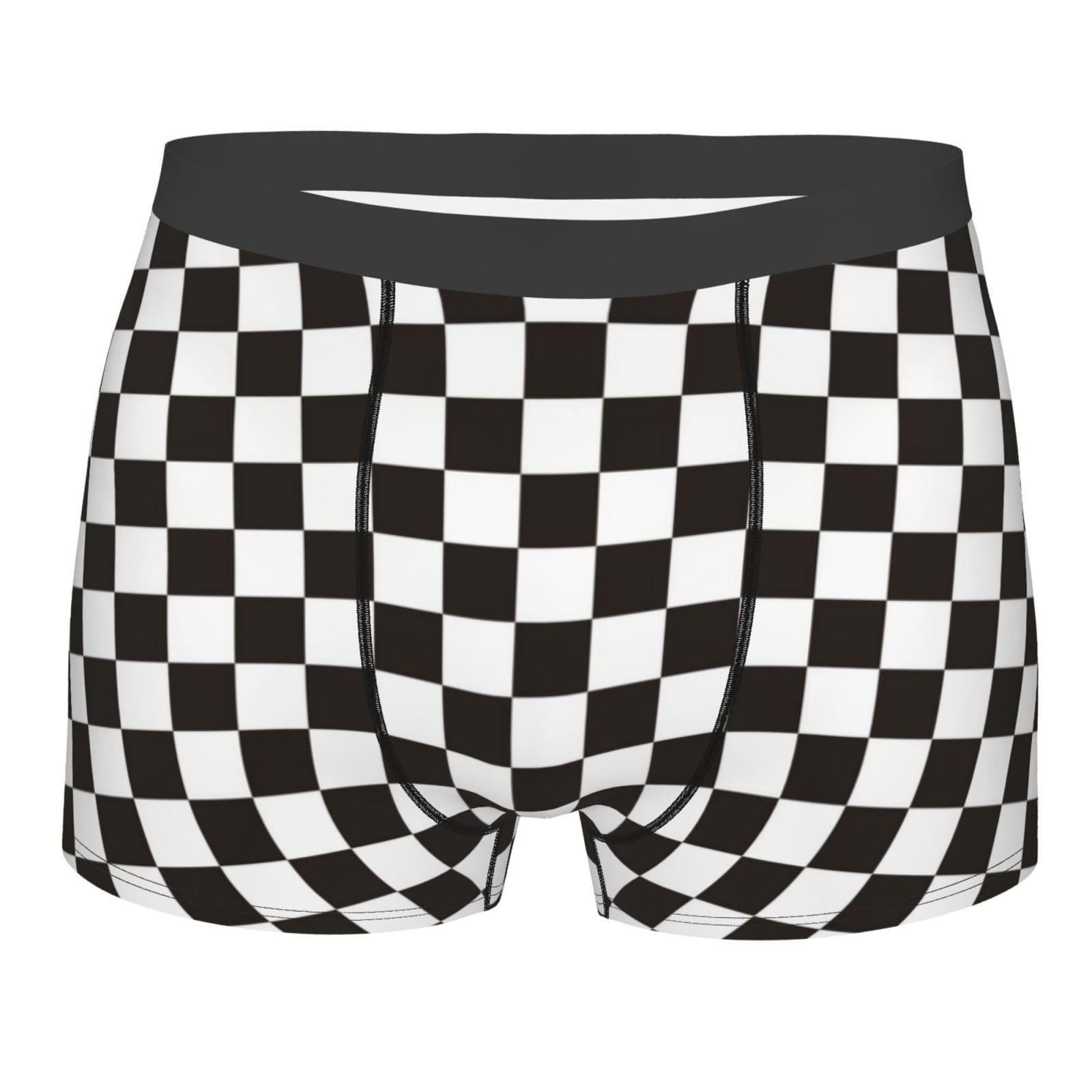 Naloa Black and White Checkerboard Print Mens Underwear - Boxers for ...