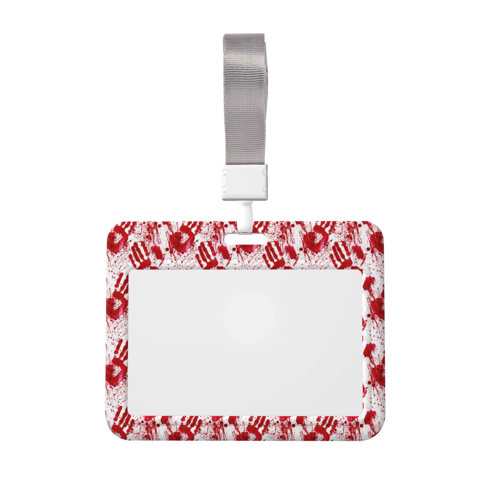 Naloa Bloody Hand 2 Card Badge Holder Work Badge Sleeve for Office ...