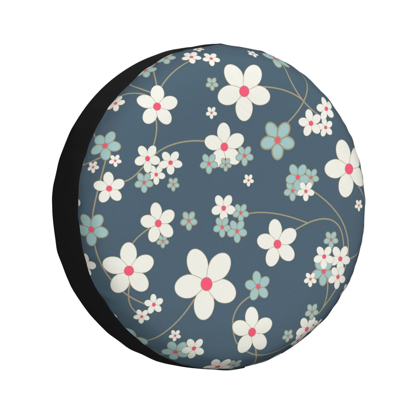 Naloa Blue Flower PVC Leather Spare Tire Wheel Cover for Car Truck SUV ...