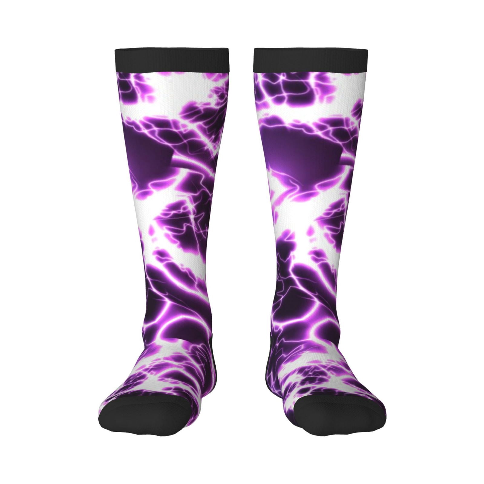 Naloa Blue Lightning Thigh High Socks Extra Long Stretchy Sock Women Over Knee High Opaque ...