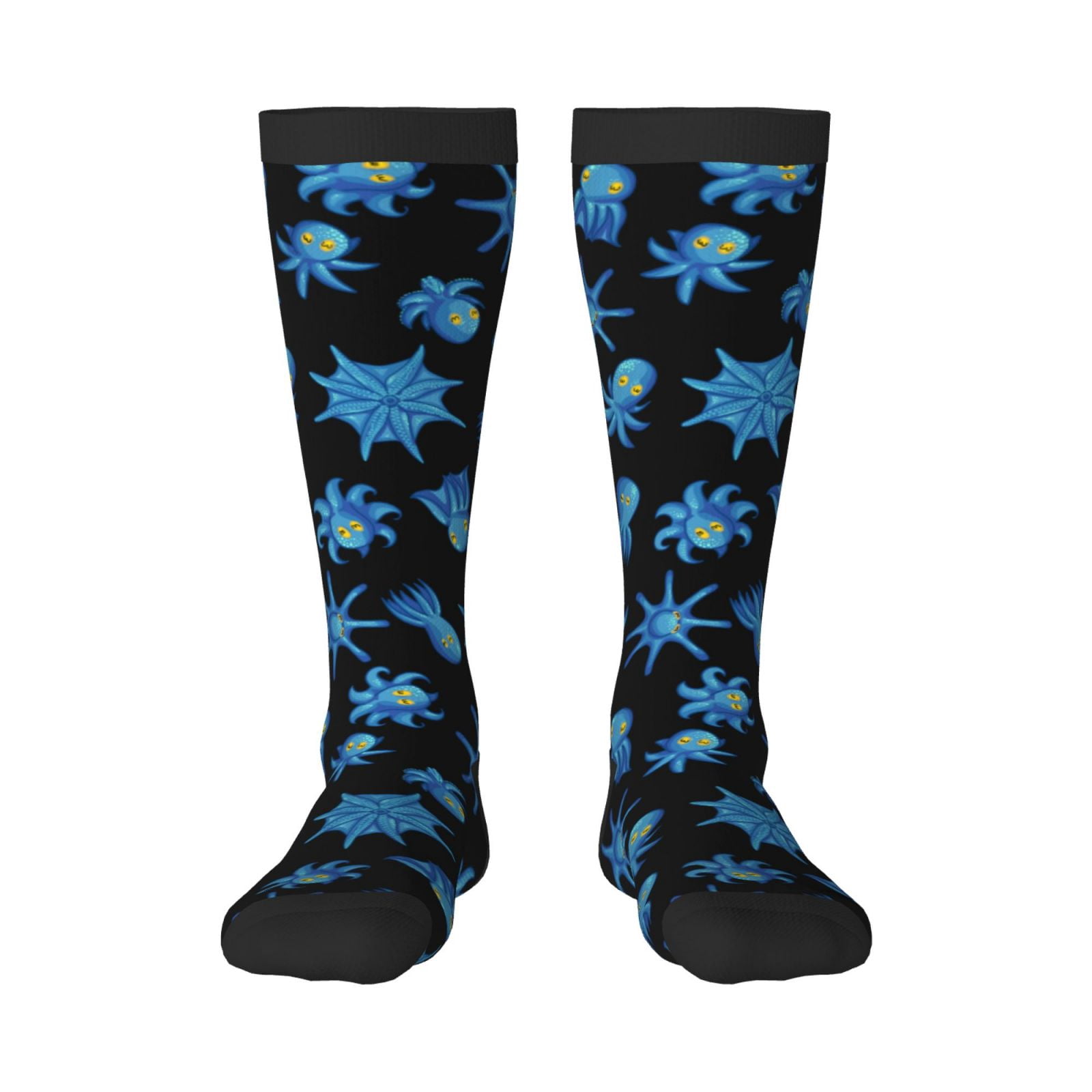 Naloa Blue Octopus Thigh High Socks Extra Long Stretchy Sock Women Over ...