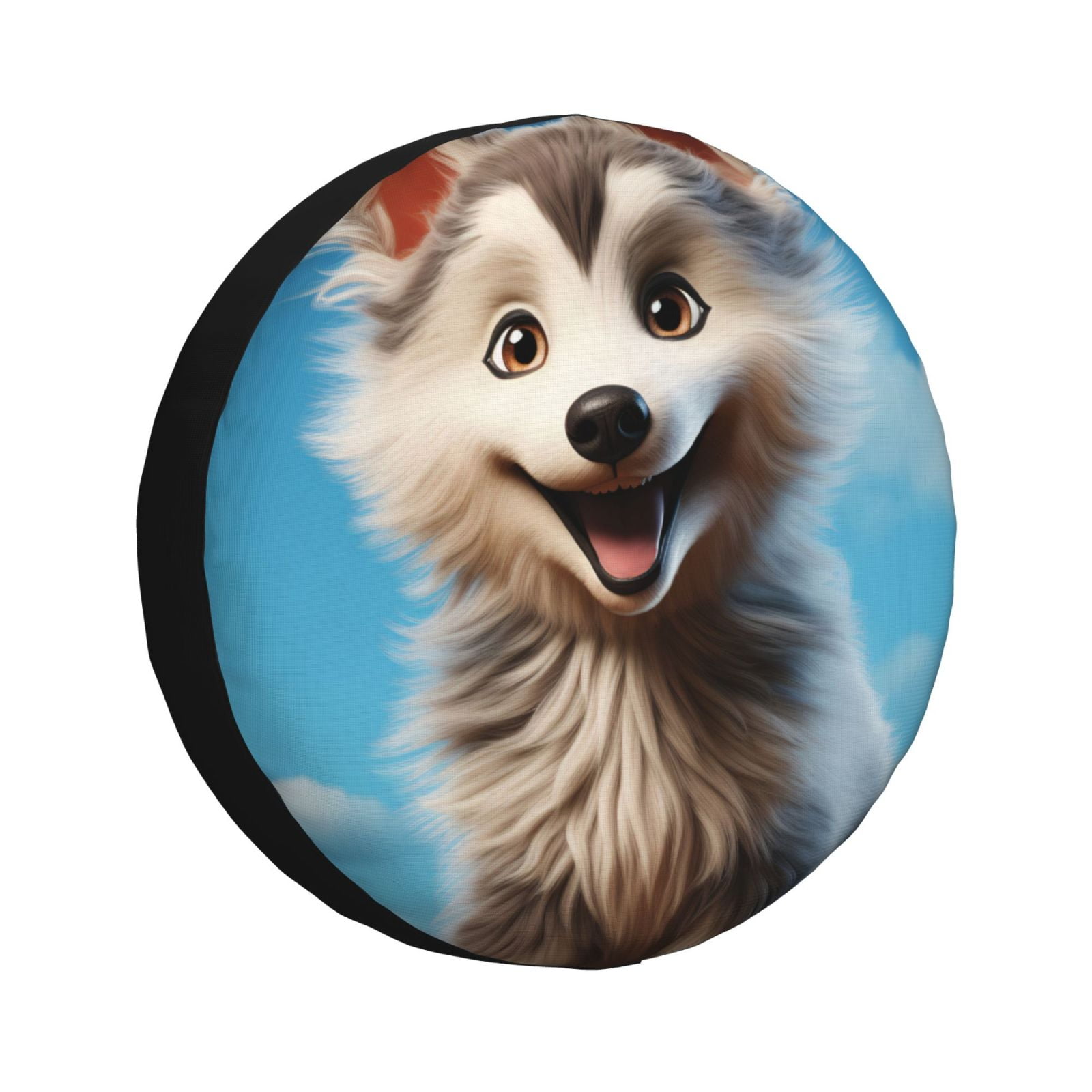 Naloa Blue Sky Cute Wolf PVC Leather Spare Tire Wheel Cover for Car ...