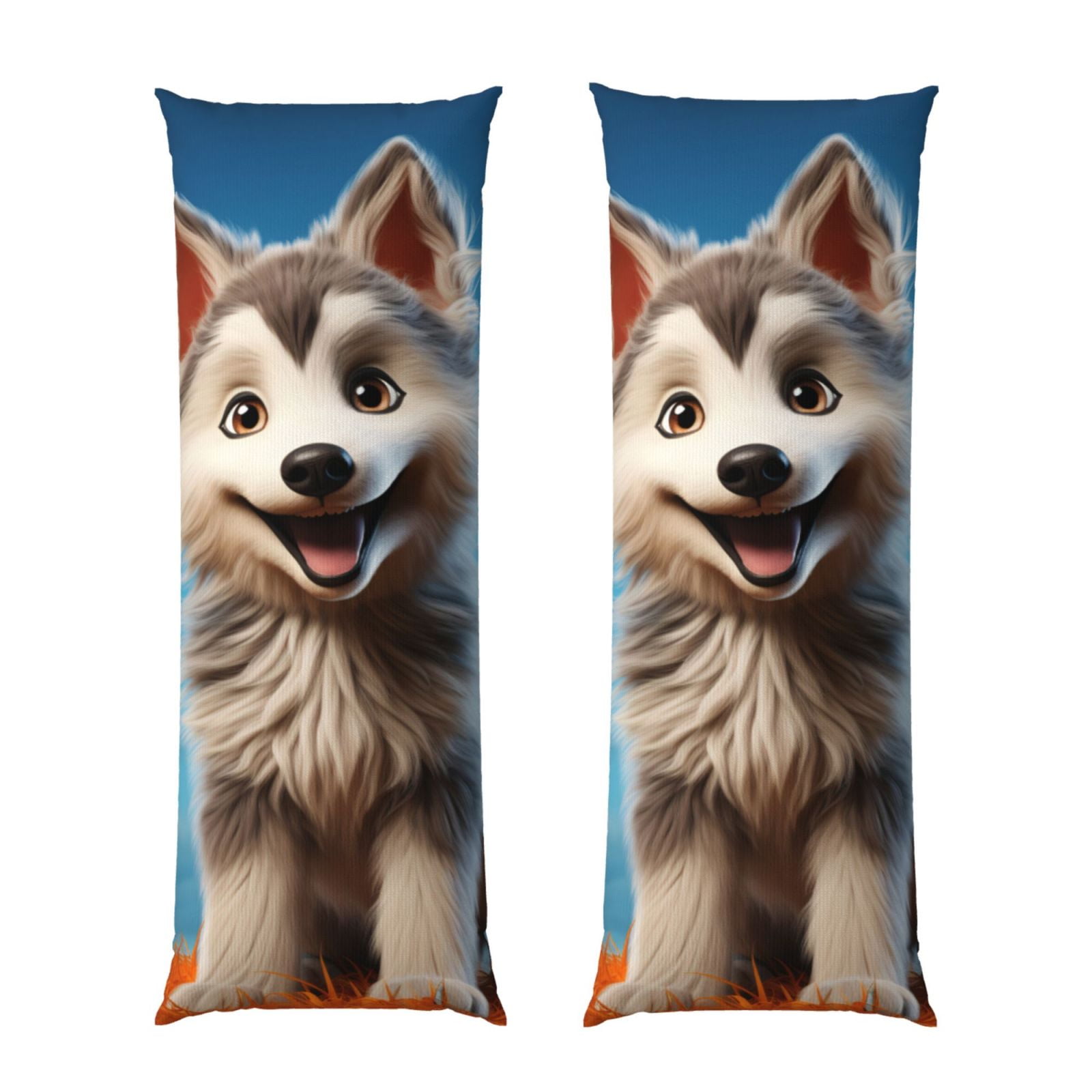 Naloa Blue Sky Cute Wolf Super Soft 20x60 Body Pillow Case,Long Side ...