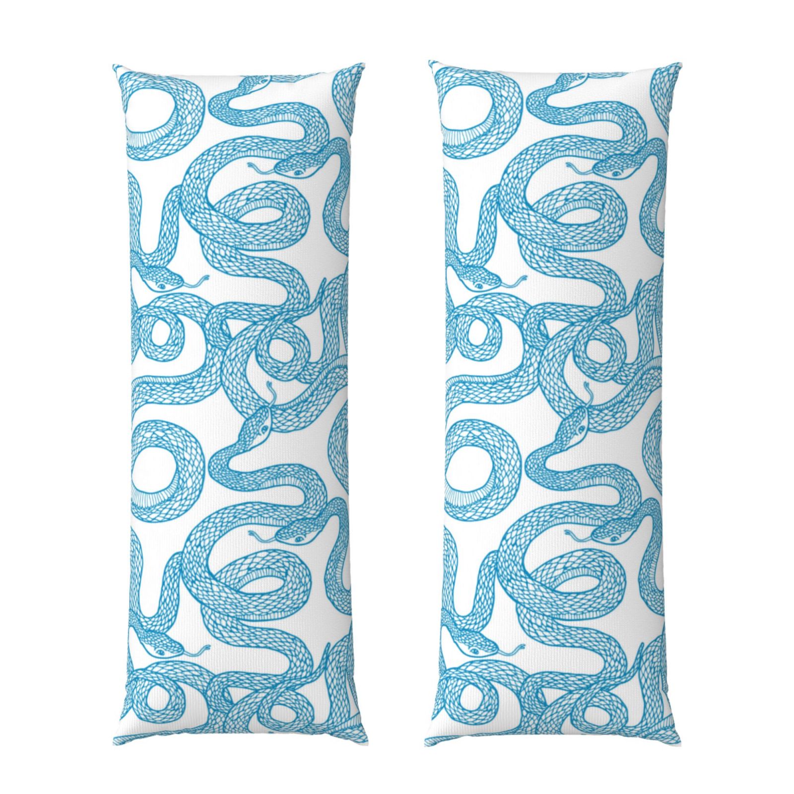 Naloa Blue Snake Super Soft 20x60 Body Pillow Case,Long Side Hidden ...