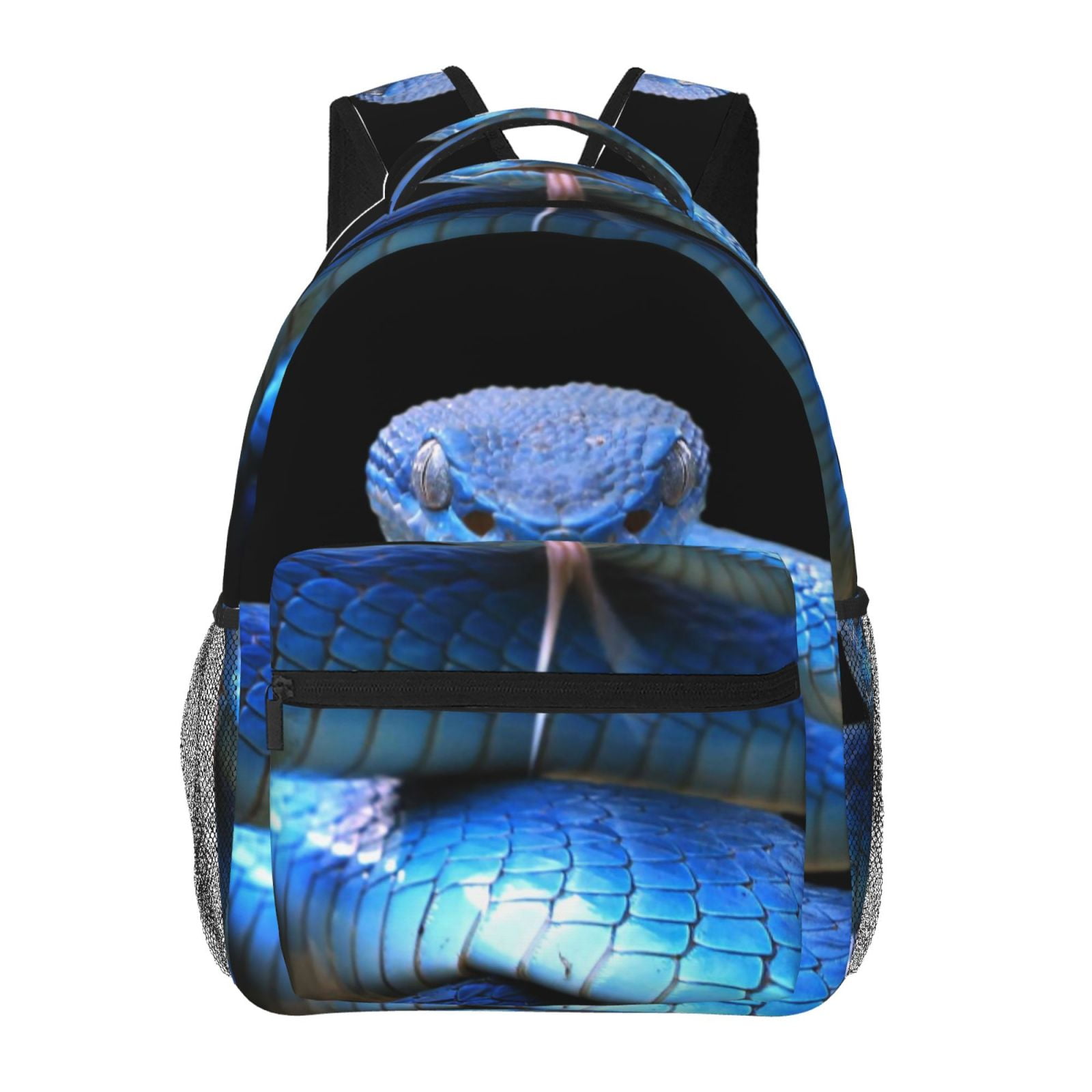 Naloa Blue Viper Snake Print Solid Color Tie Formal Necktie for Men ...