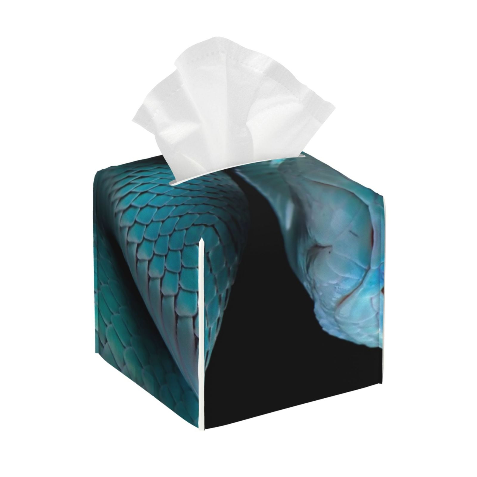 Naloa Blue Viper Snake1 Tissue Box Cover Leather Tissue Holder Square ...