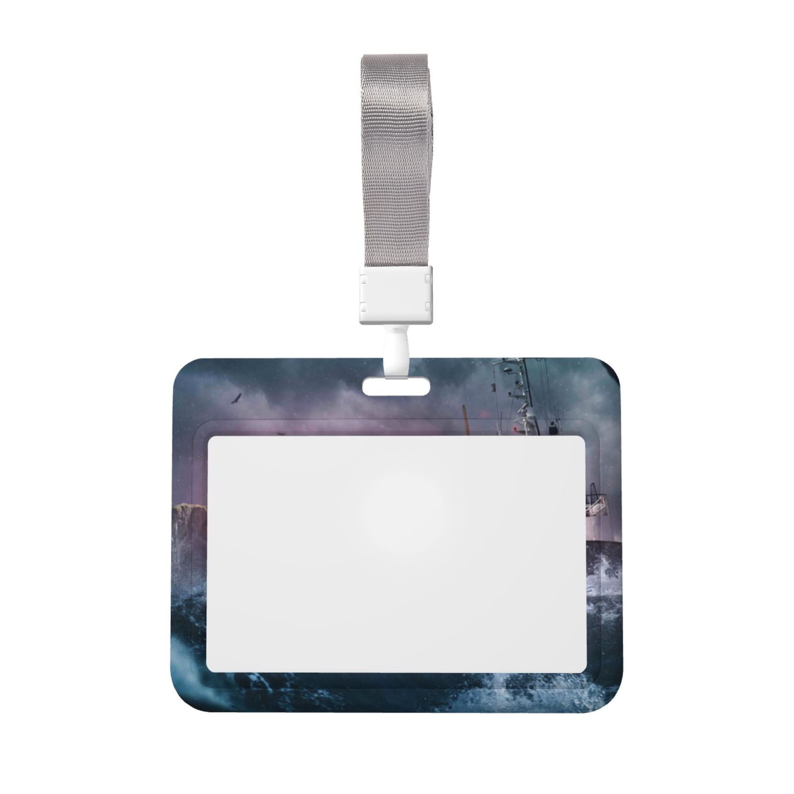 Naloa Boat Lighthouse Storm Waves Card Badge Holder Work Badge Sleeve ...