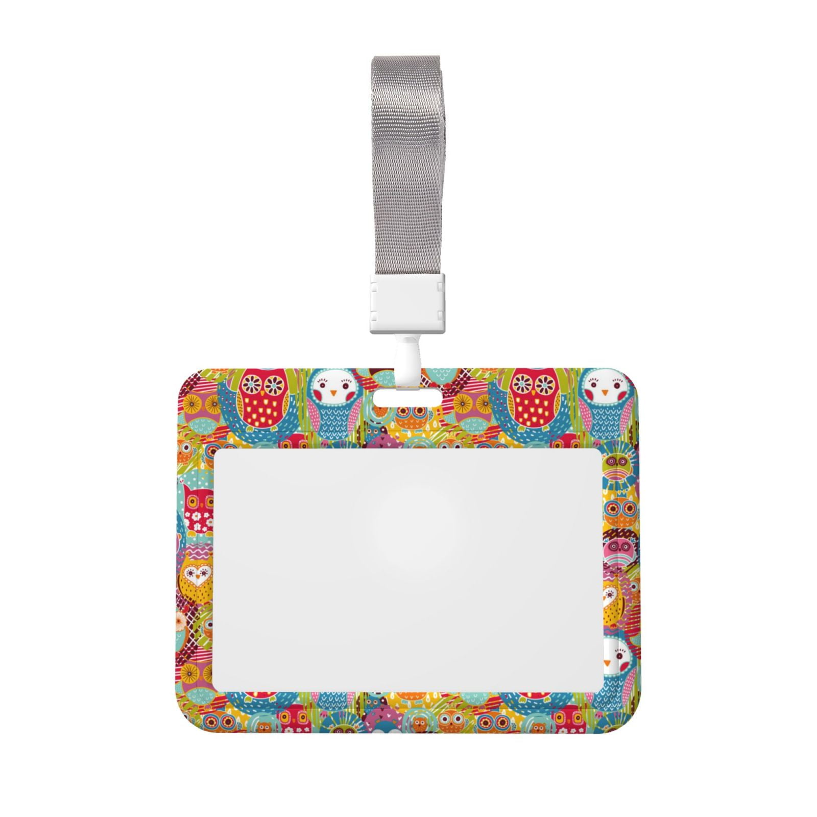 Naloa Boho Cute Owls Card Badge Holder Work Badge Sleeve for Office ...