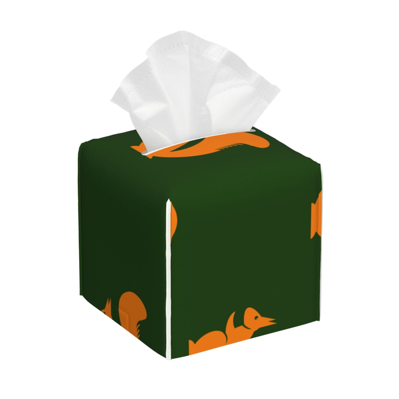 Naloa Bold Squirrel Silhouettes Tissue Box Cover Leather Tissue Holder ...