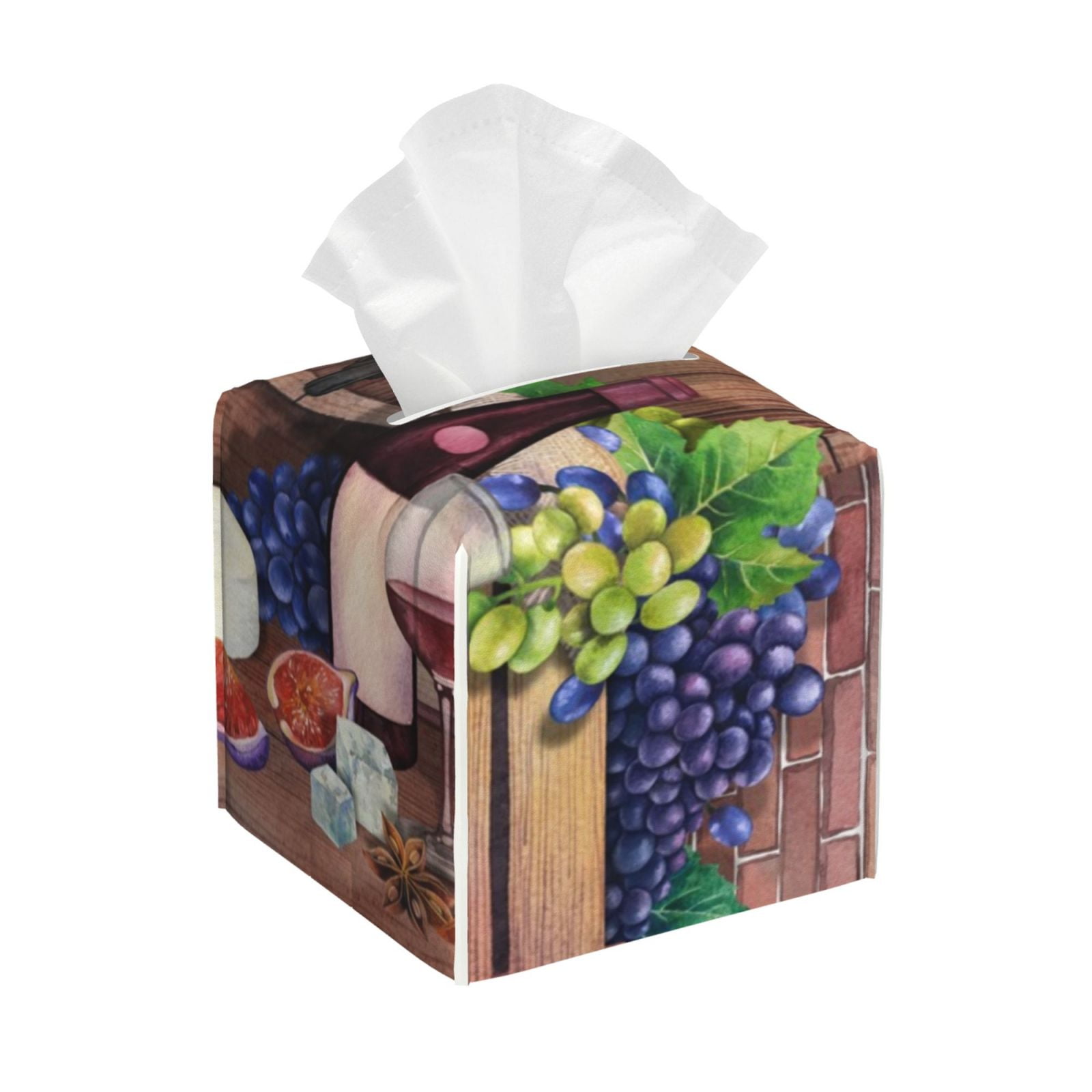 Naloa Bottle Glass Red Wine Tissue Box CoverLeather Tissue Holder ...