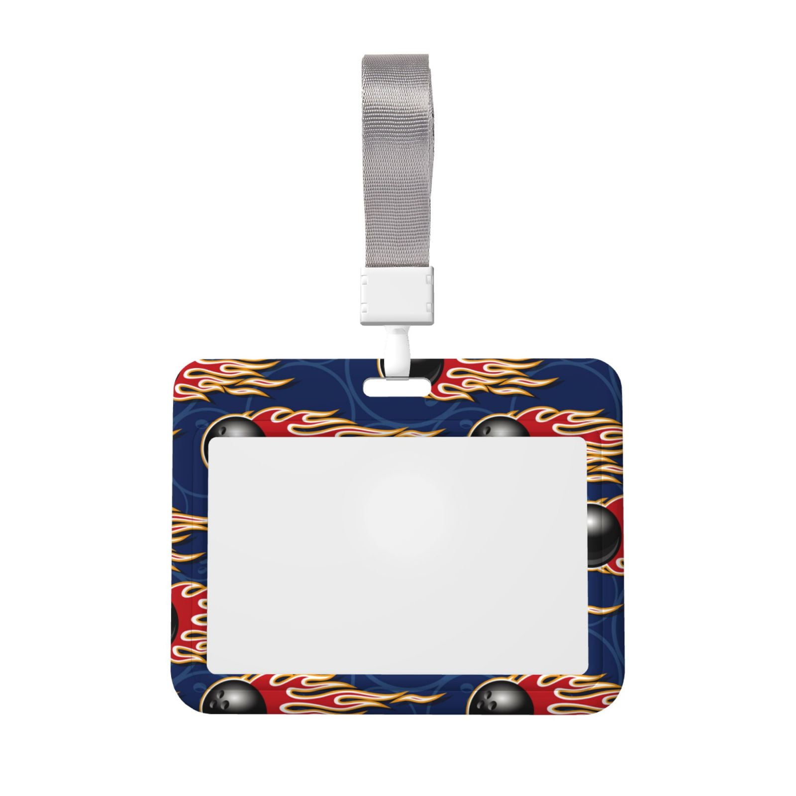 Naloa Bowling Ball And Flame Card Badge Holder Work Badge Sleeve for ...