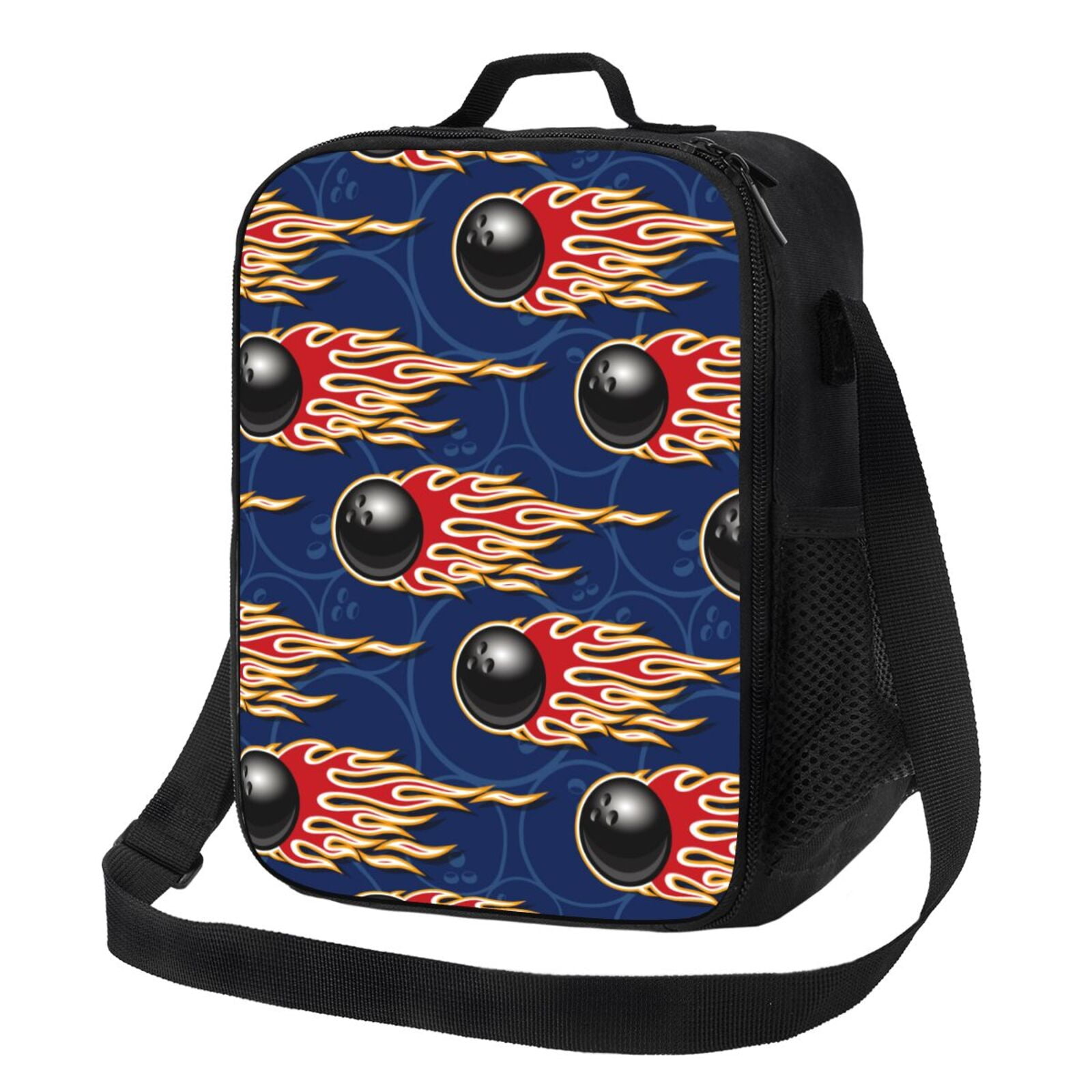 Naloa Bowling Ball And Flame Lunch box Lunch bag for men women Large ...