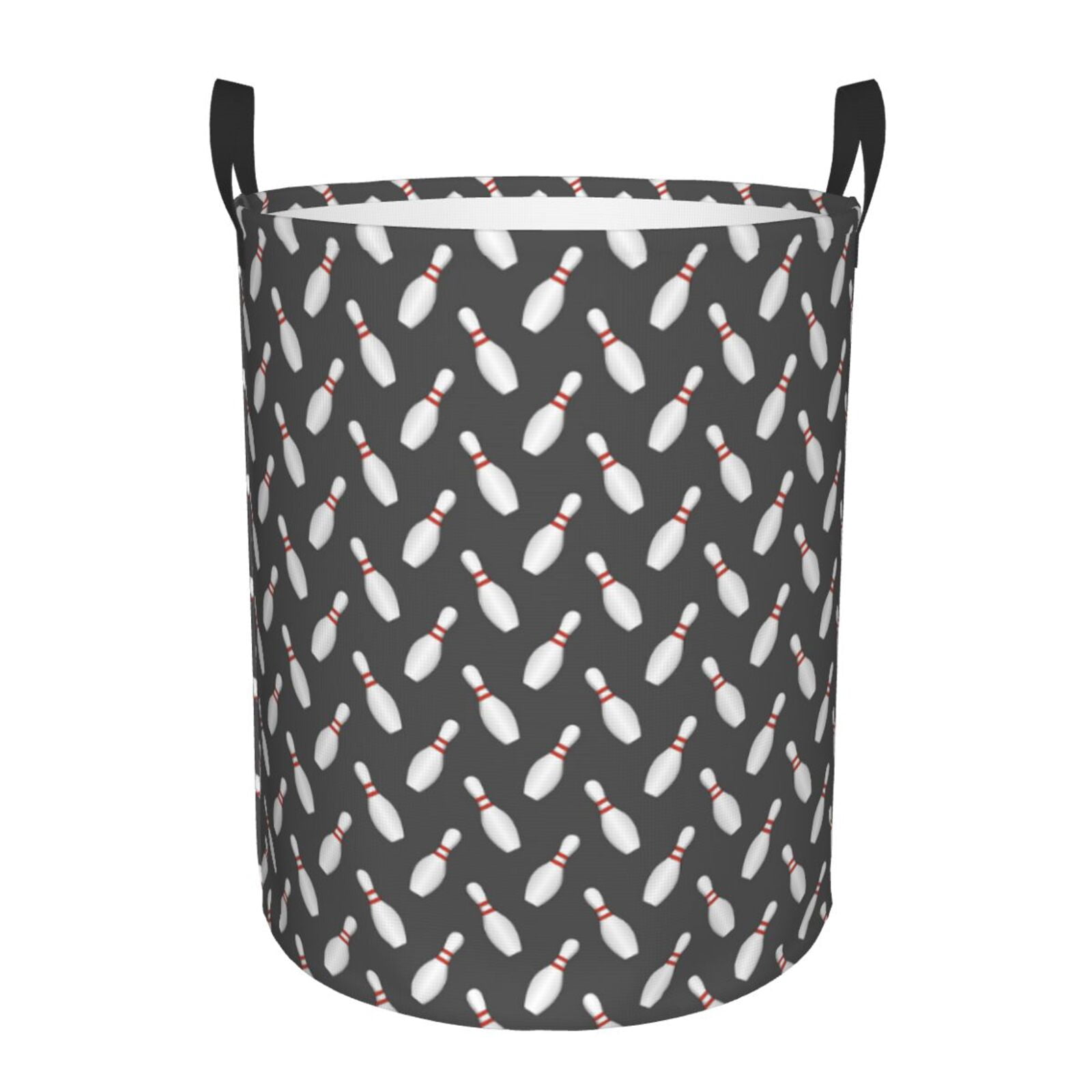 Naloa Bowling Pins Large Laundry Basket Waterproof Round Collapsible ...