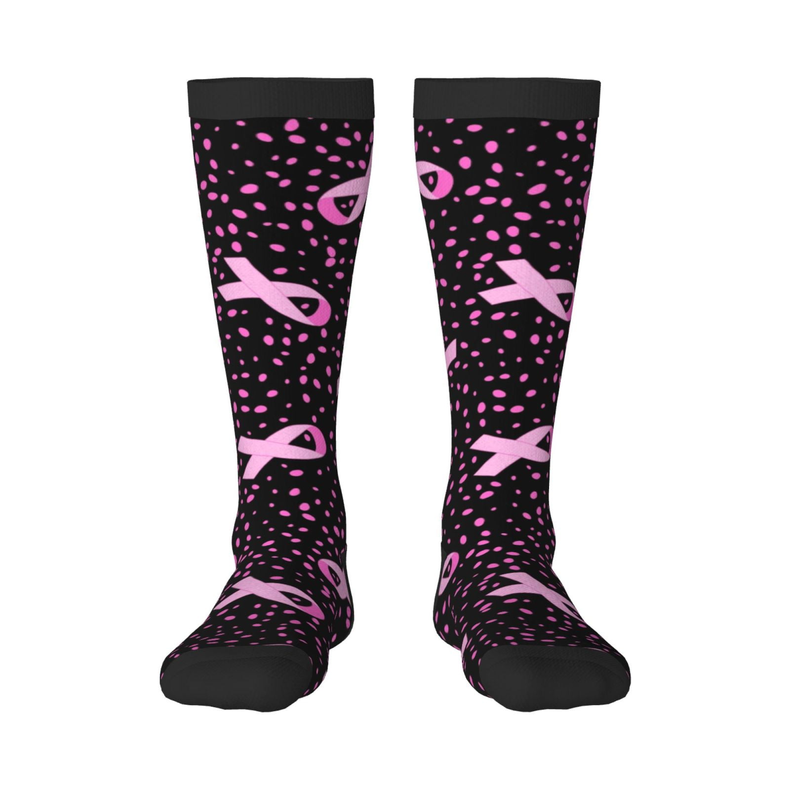 Naloa Breast Cancer Awareness3 Thigh High Socks Extra Long Stretchy ...