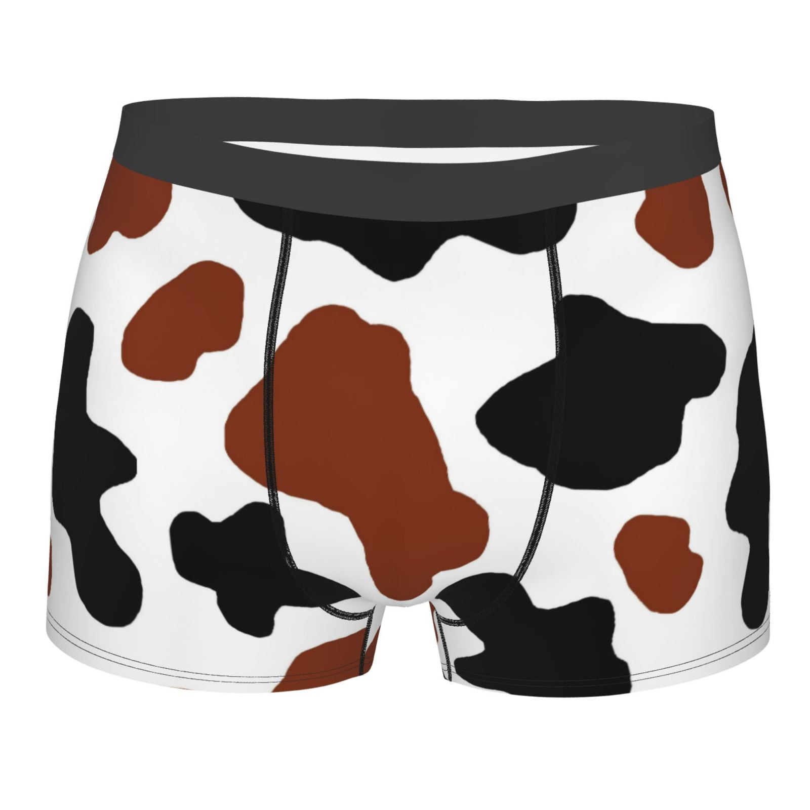 Naloa Brown Black Cow Print Mens Underwear - Boxers for Men, Classic ...
