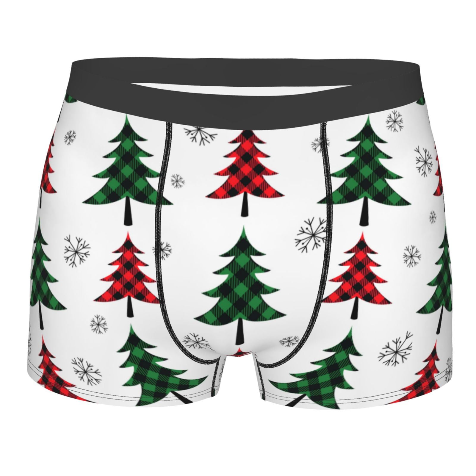 Naloa Buffalo Plaid Christmas Trees Print Mens Underwear - Boxers for ...