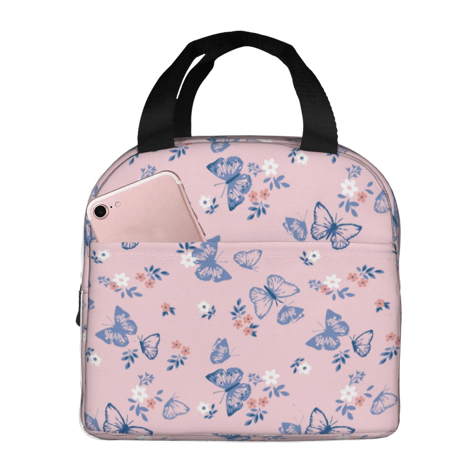 Naloa Butterfly Print Lunch Box for Women Men,Insulated Lunch Bag ...