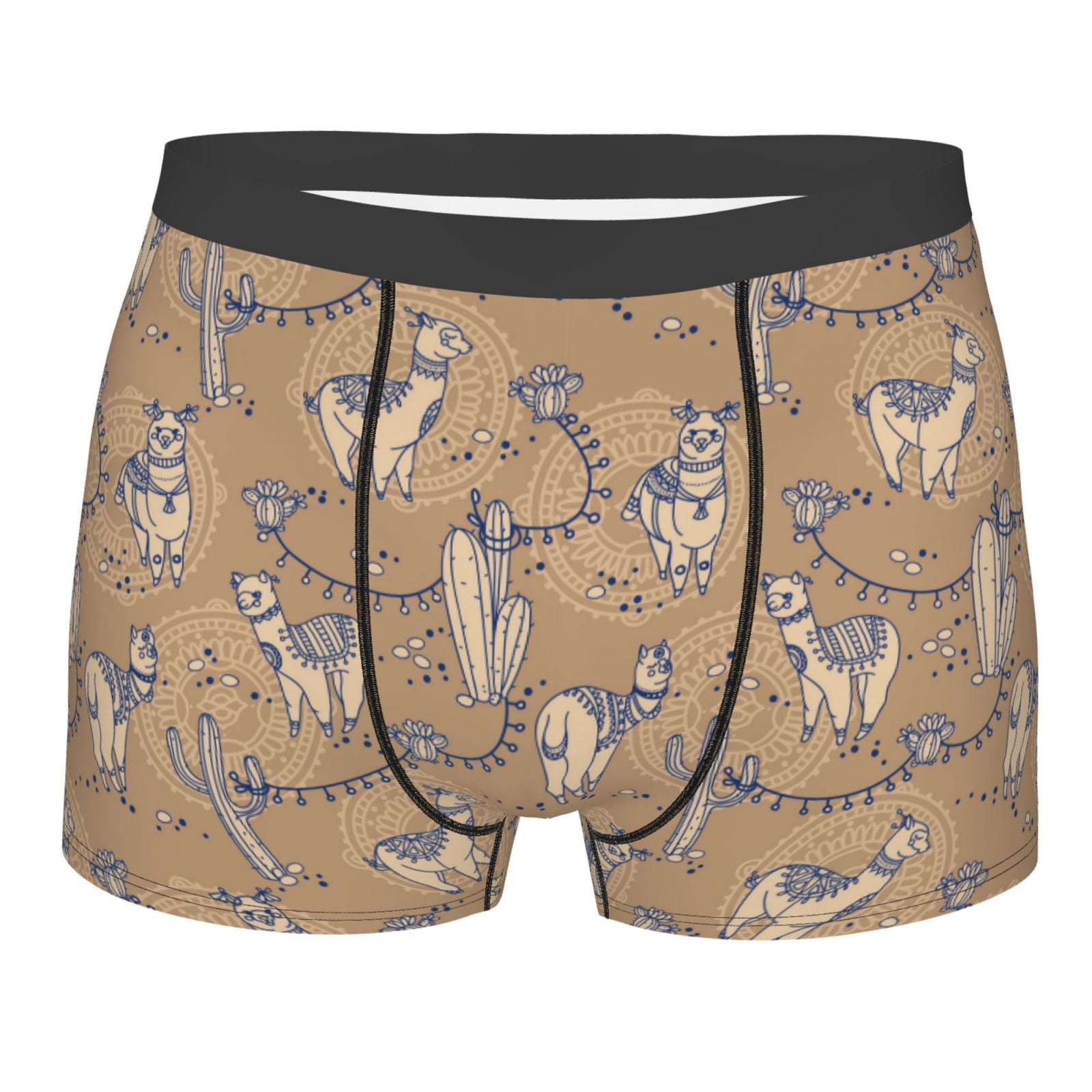 Naloa Cactus Alpaca Print Mens Underwear - Boxers for Men, Classic ...