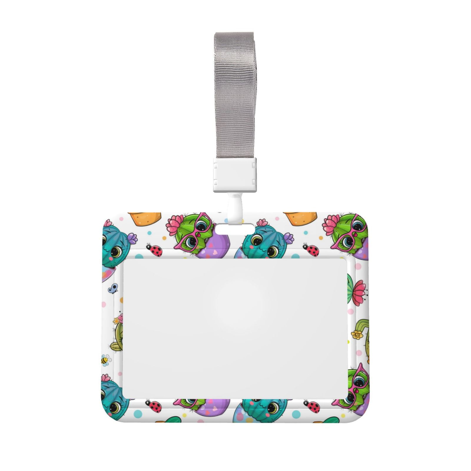 Naloa Cactus And Insects Card Badge Holder Work Badge Sleeve for Office ...