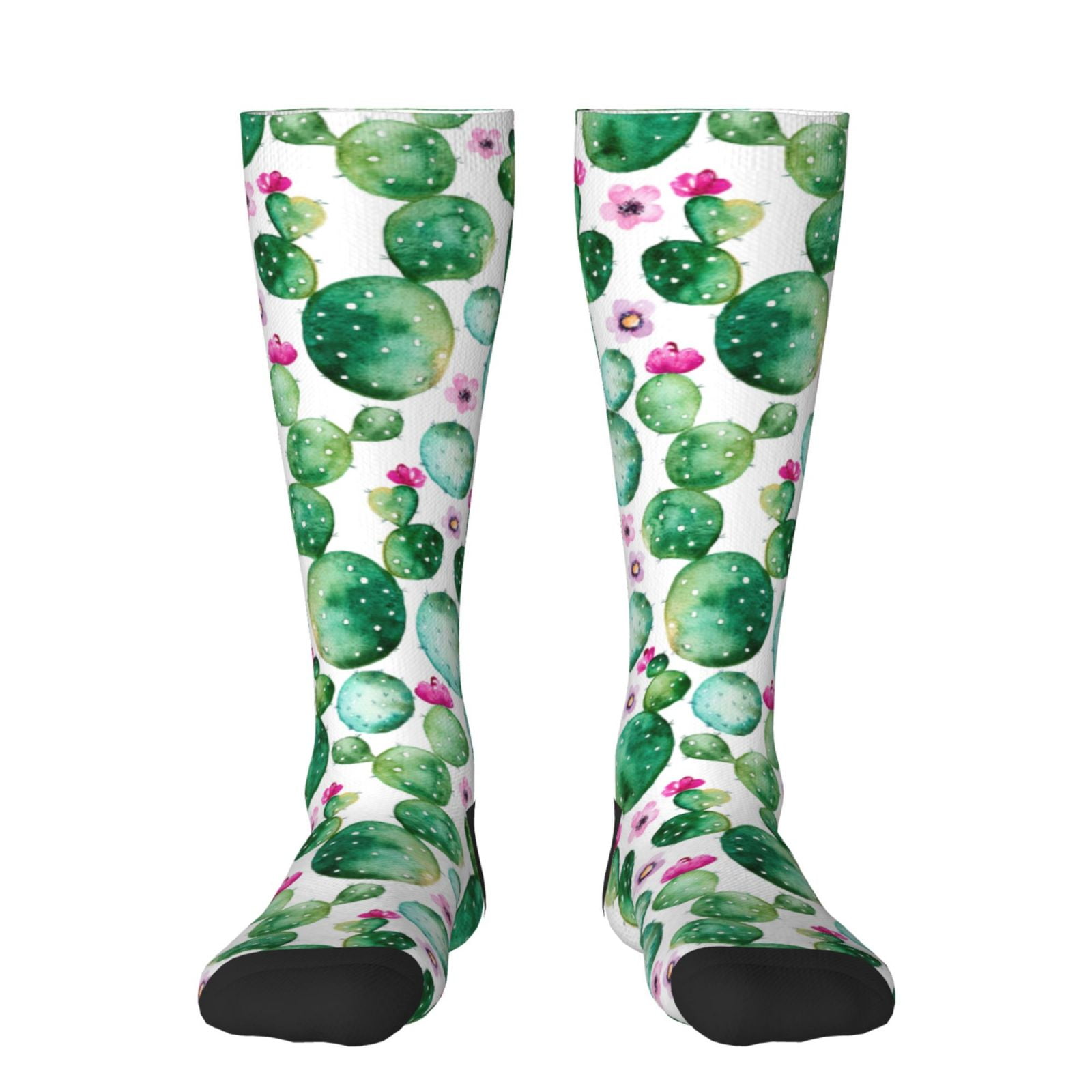 Naloa Cactus Plants Thigh High Socks Extra Long Stretchy Sock Women ...