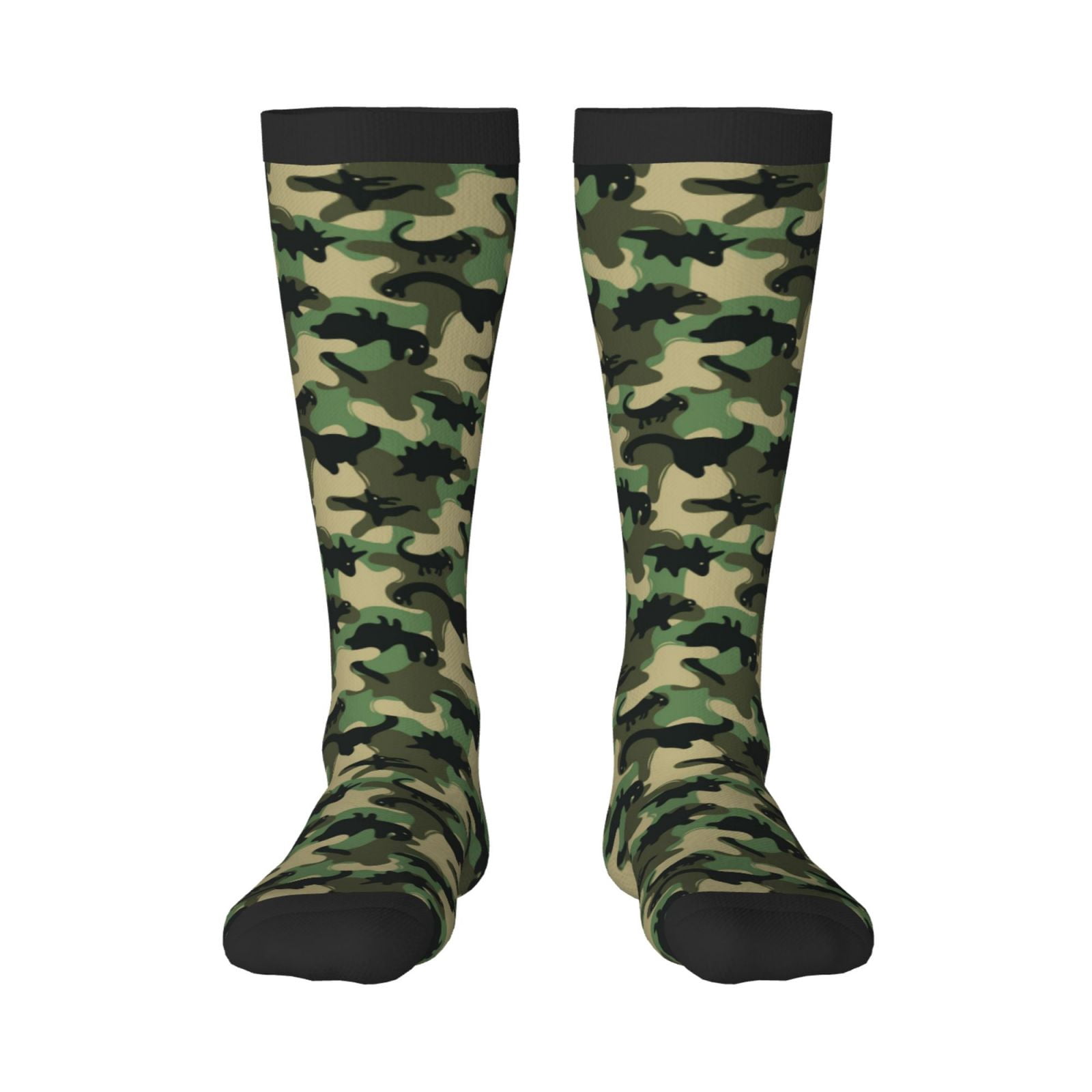 Naloa Camouflage Dinosaur Thigh High Socks Extra Long Stretchy Sock ...