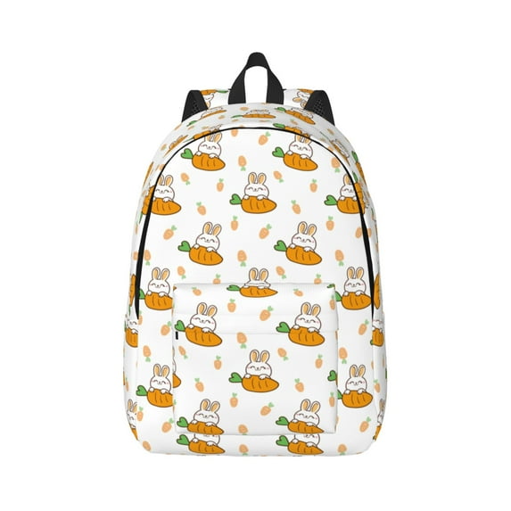Naloa Canvas Backpack for Men Women Rabbit And Carrot Print Rucksack ...