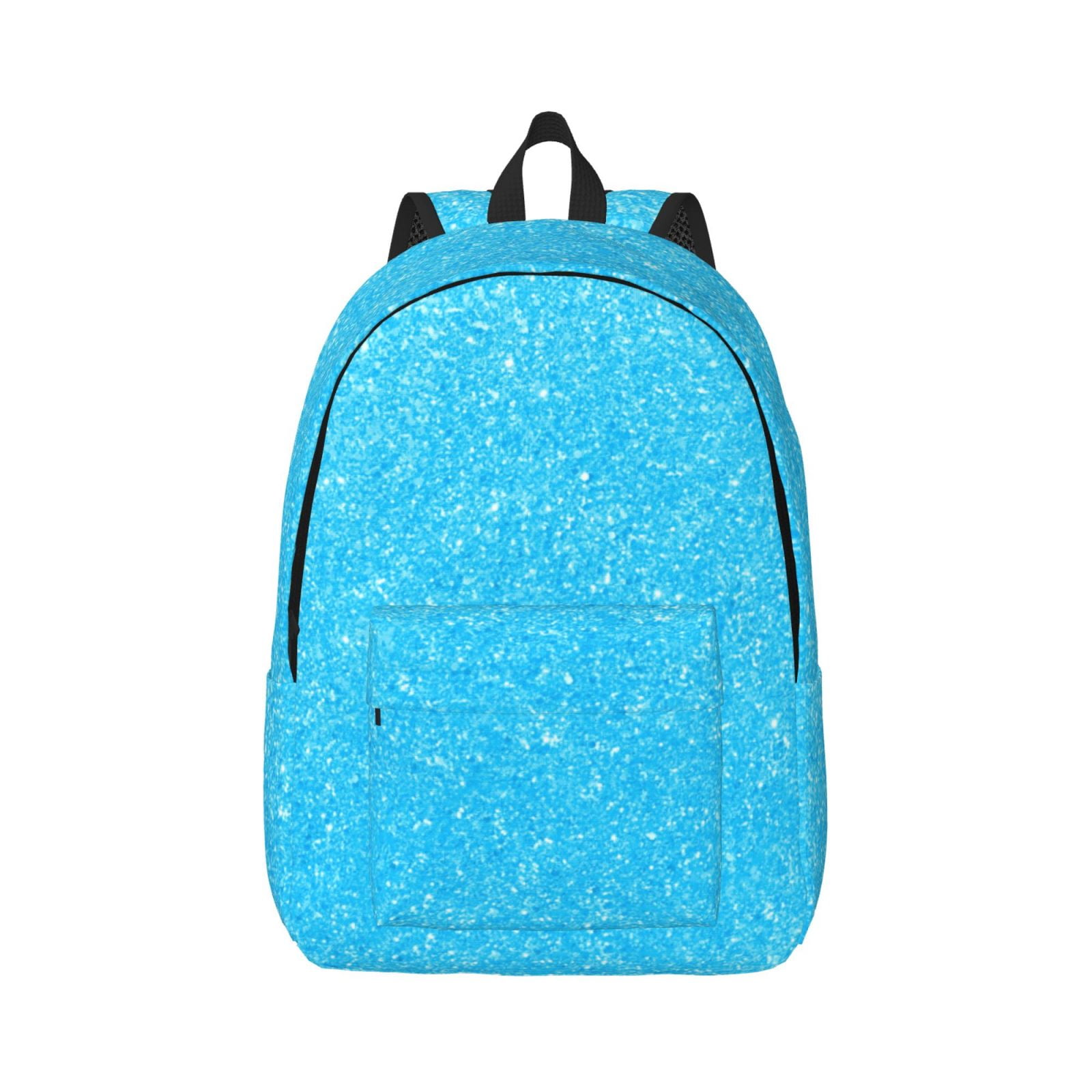 Naloa Canvas Backpack for Men Women Sky Blue Glitter Print Rucksack ...