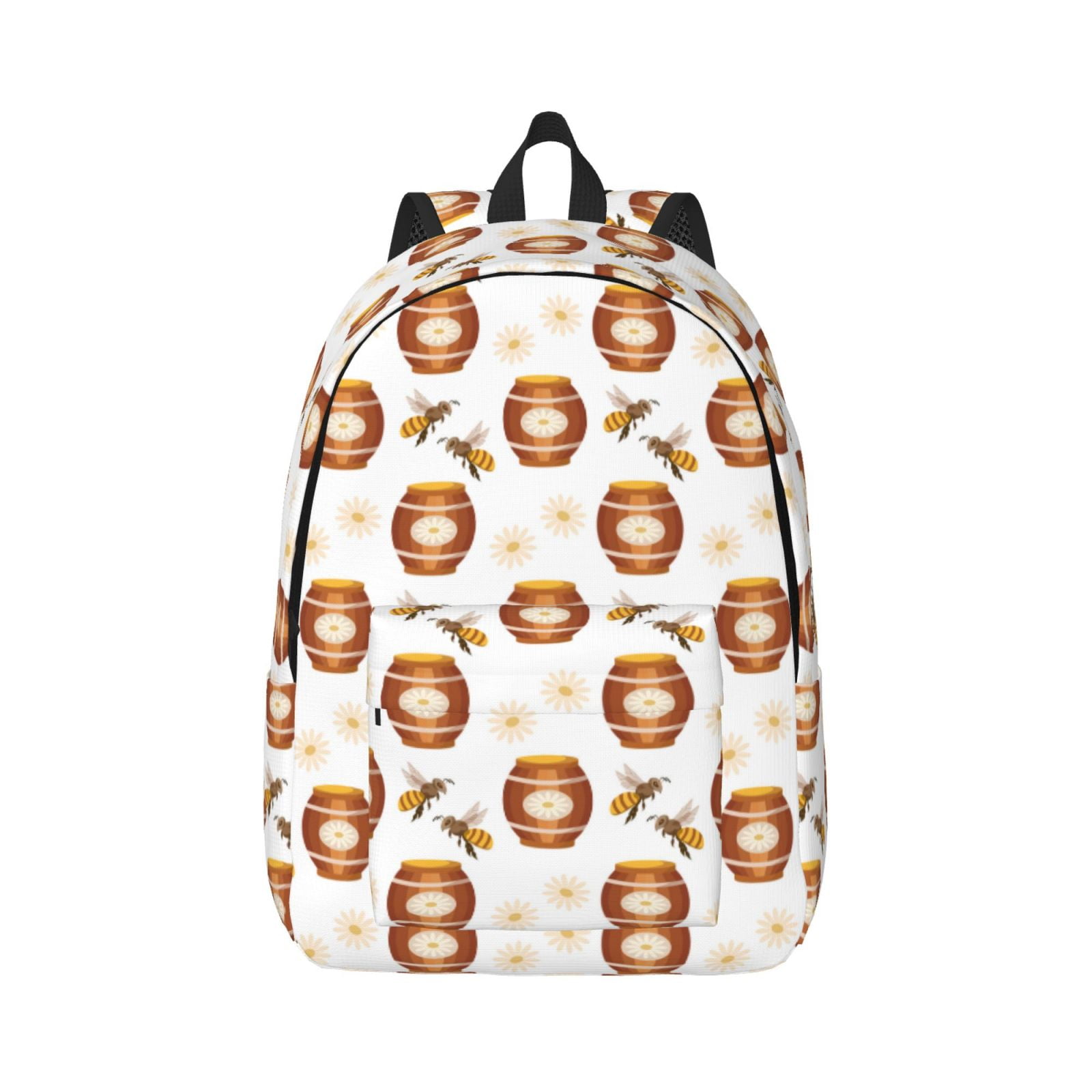 Naloa Canvas Backpack for Men Women Wooden Barrels With Honey Print ...