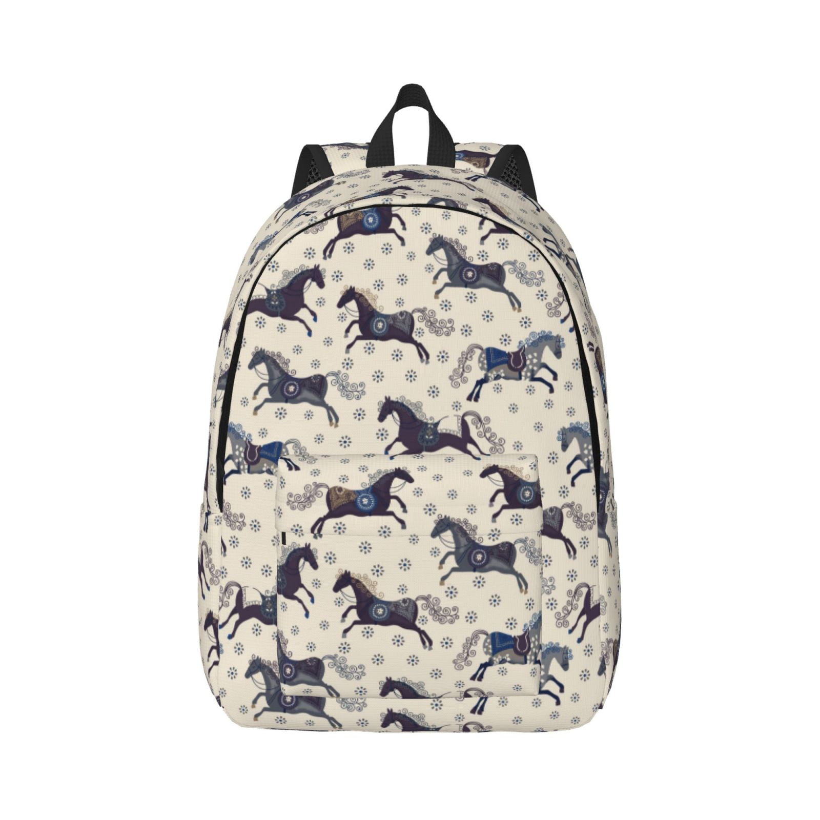 Naloa Canvas Backpack for Men Women Horse Print Rucksack Casual Travel ...