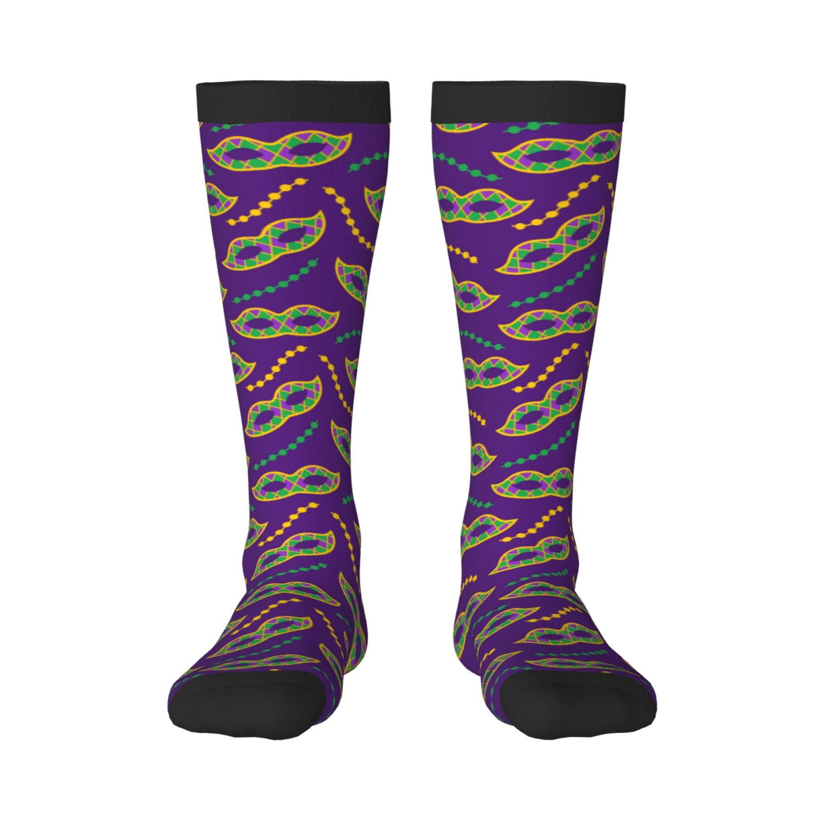 Naloa Carnival Masks and Beads Thigh High Socks Extra Long Stretchy ...