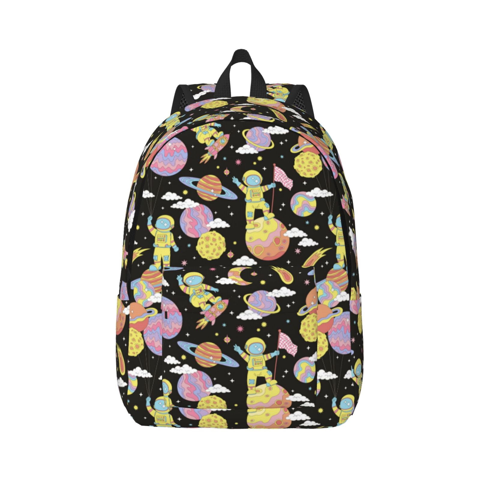 Naloa Cartoon Astronaut In Spacesuit Canvas Backpack for Men Women ...