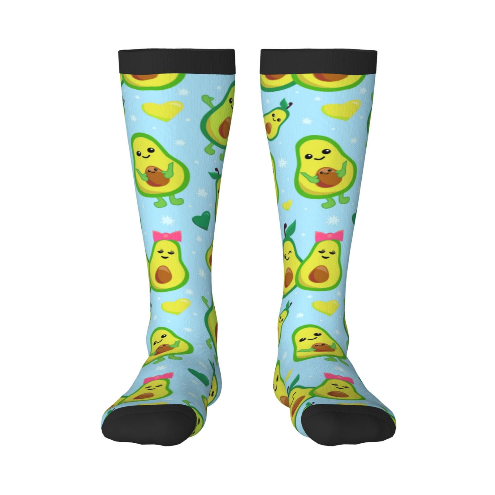 Naloa Cartoon Avocado Thigh High Socks Extra Long Stretchy Sock Women ...