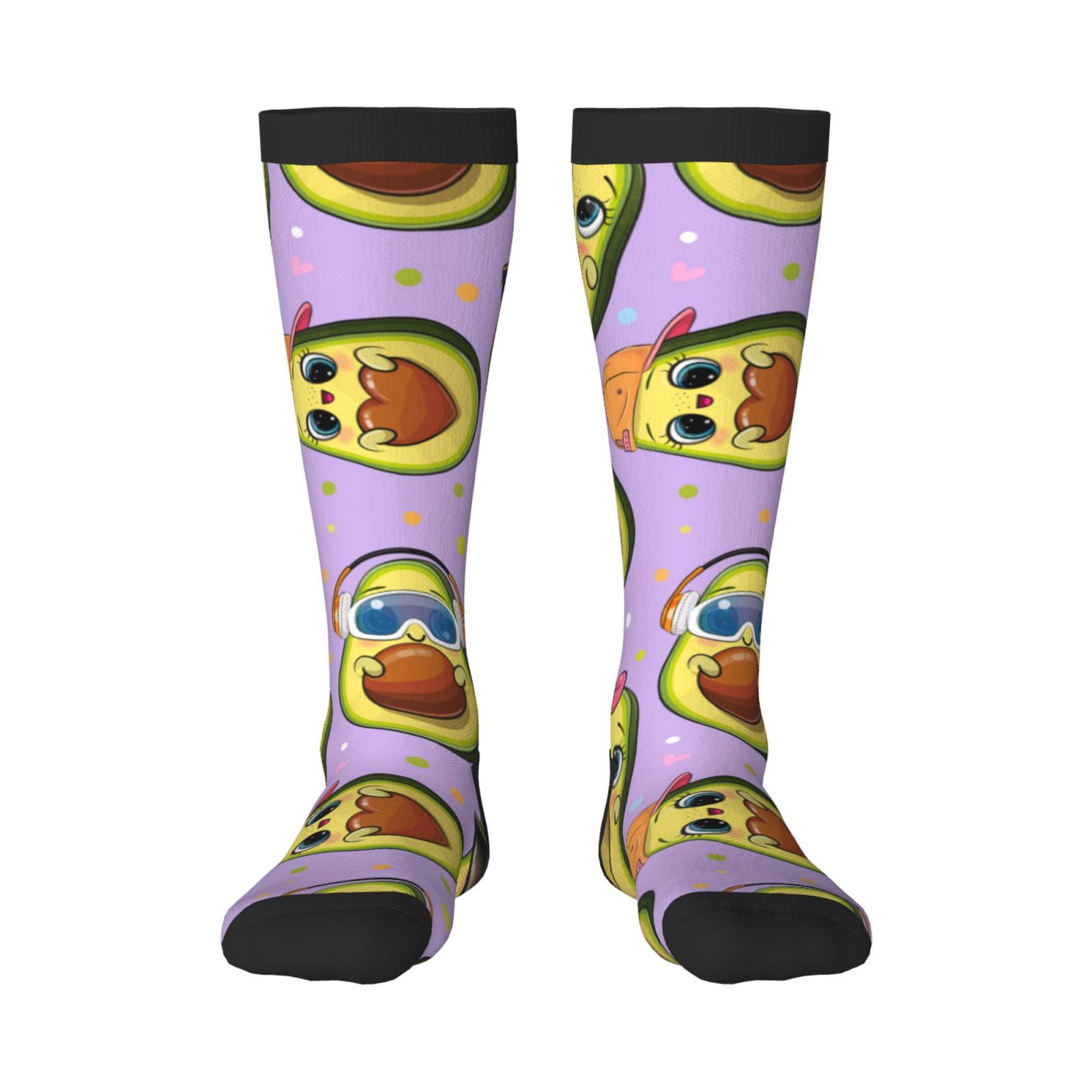 Naloa Cartoon Avocados Thigh High Socks Extra Long Stretchy Sock Women ...
