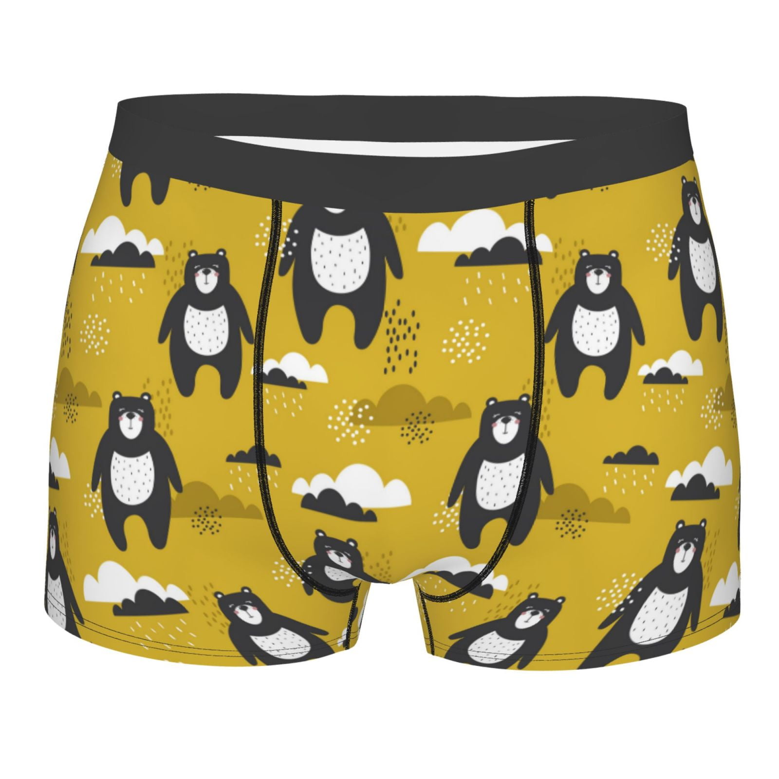 Naloa Cartoon Bear Yellow Print Mens Underwear - Boxers for Men ...